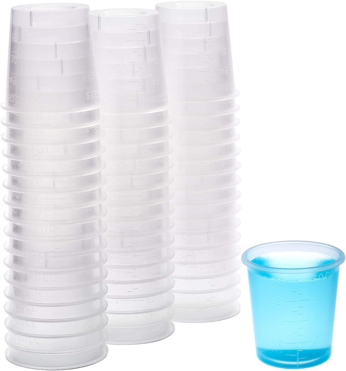 Sandhill Tools 2 oz Clear Plastic Graduated Medicine Cups Transparent ...