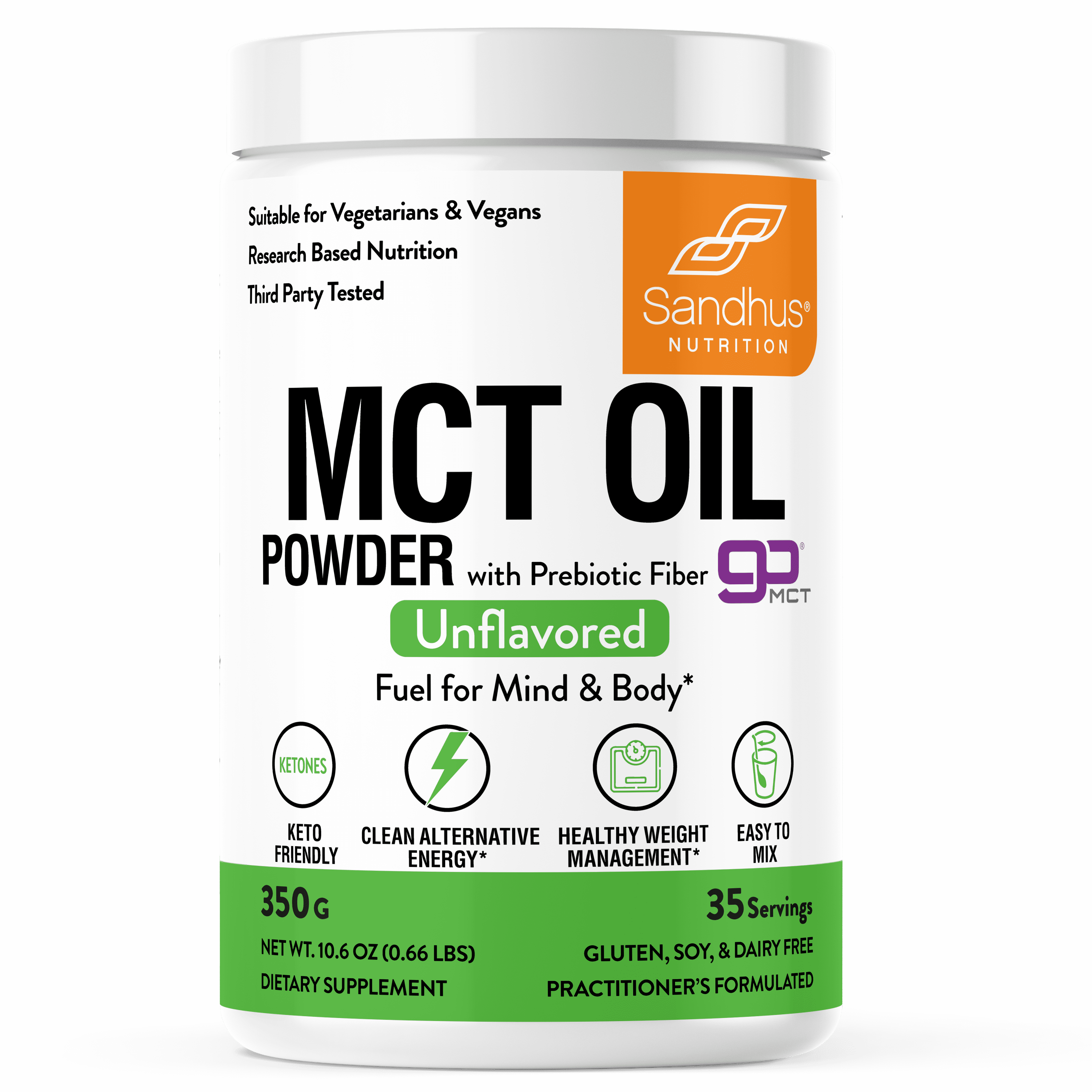 SANDHU'S Unflavored MCT Oil Powder, Keto, Healthy Energy, Gut Support ...