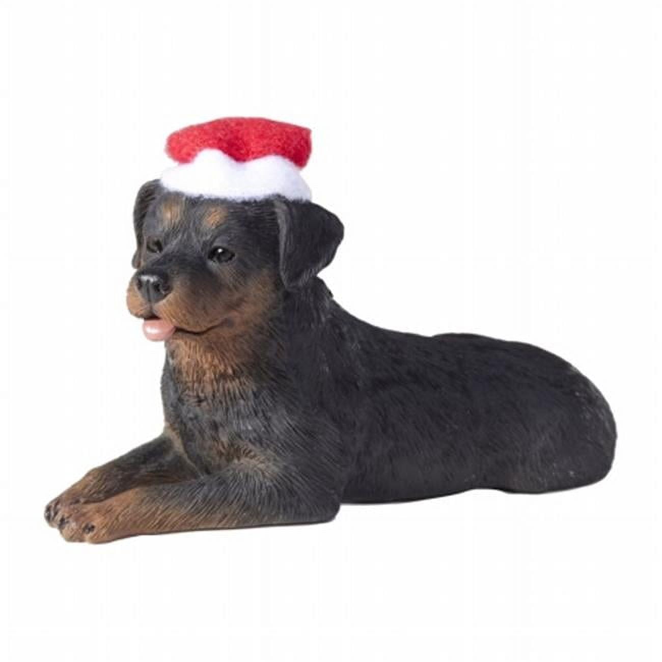 Sandicast Rottweiler With Santa Hat Christmas Ornament Sculpture ...