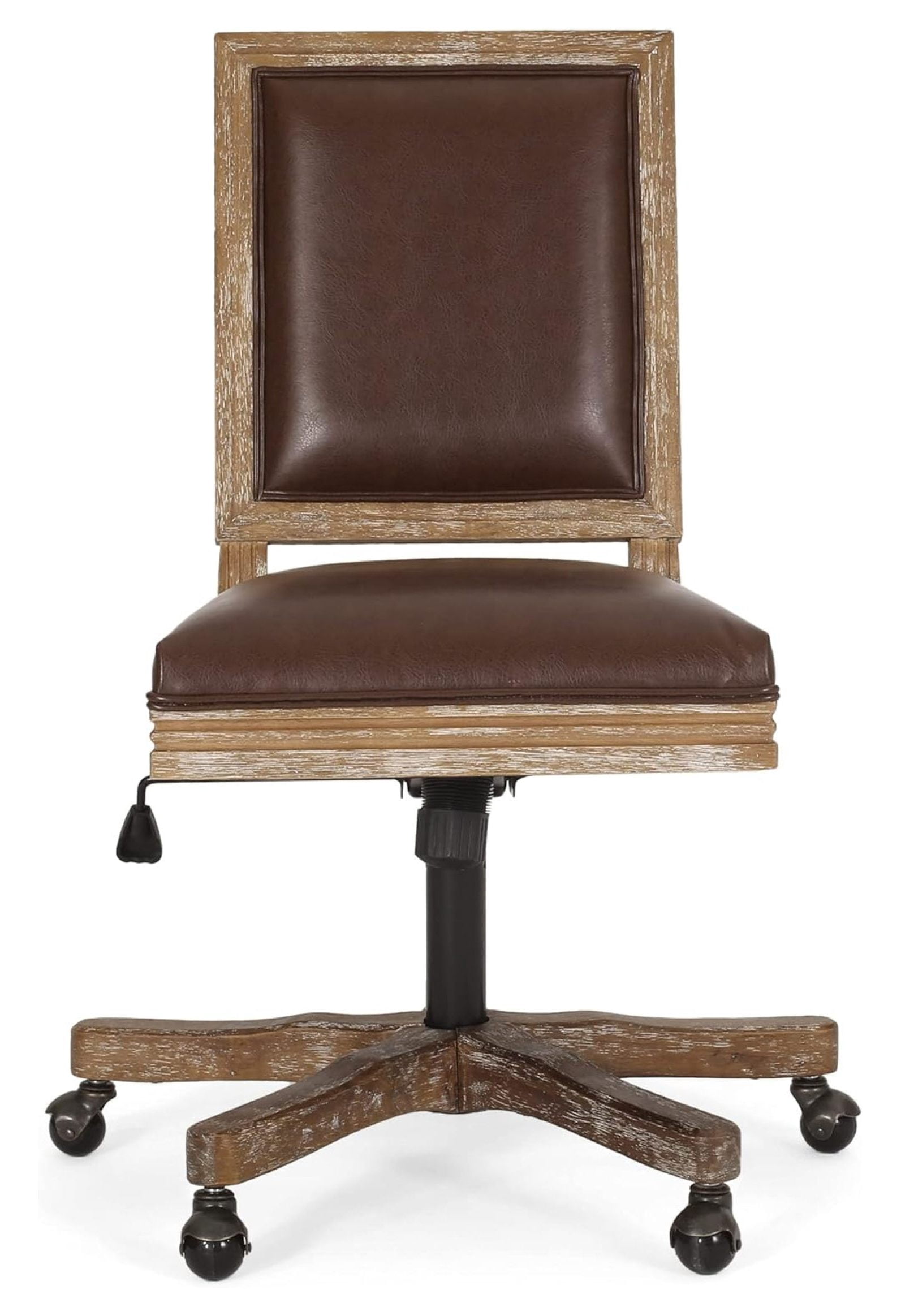 Sandine Office Chair, Dark Brown + Natural - Walmart.com