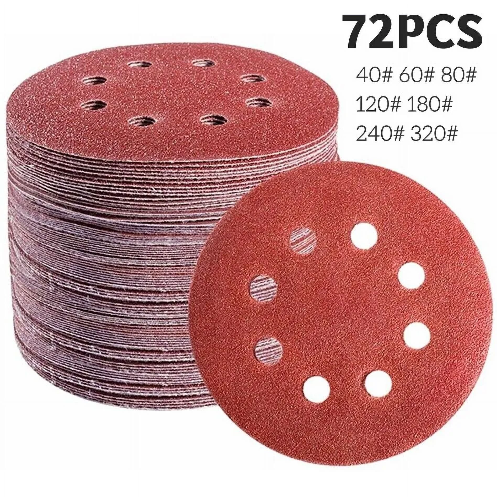 Sanding Discs 40 60 80 120 180 240 320 Grit Assorted Hook 5 Inch 8 Hole ...