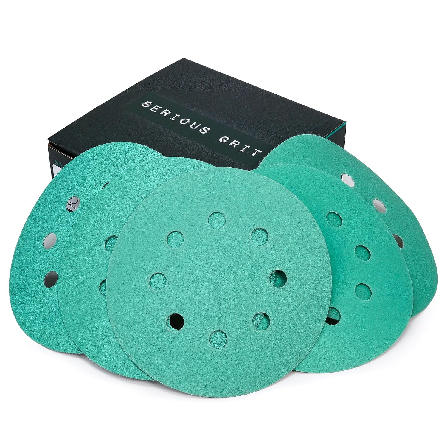 Sanding Discs 5 Inch 8 Hole Assortment - 80, 120, 150, 180, 220 Grit ...