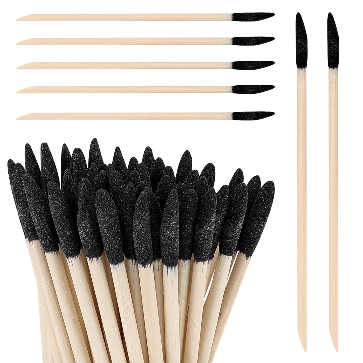 Sanding Sticks Set 100, GIXUSIL 5.4 x 0.15 inch Black Matchsticks Fine ...