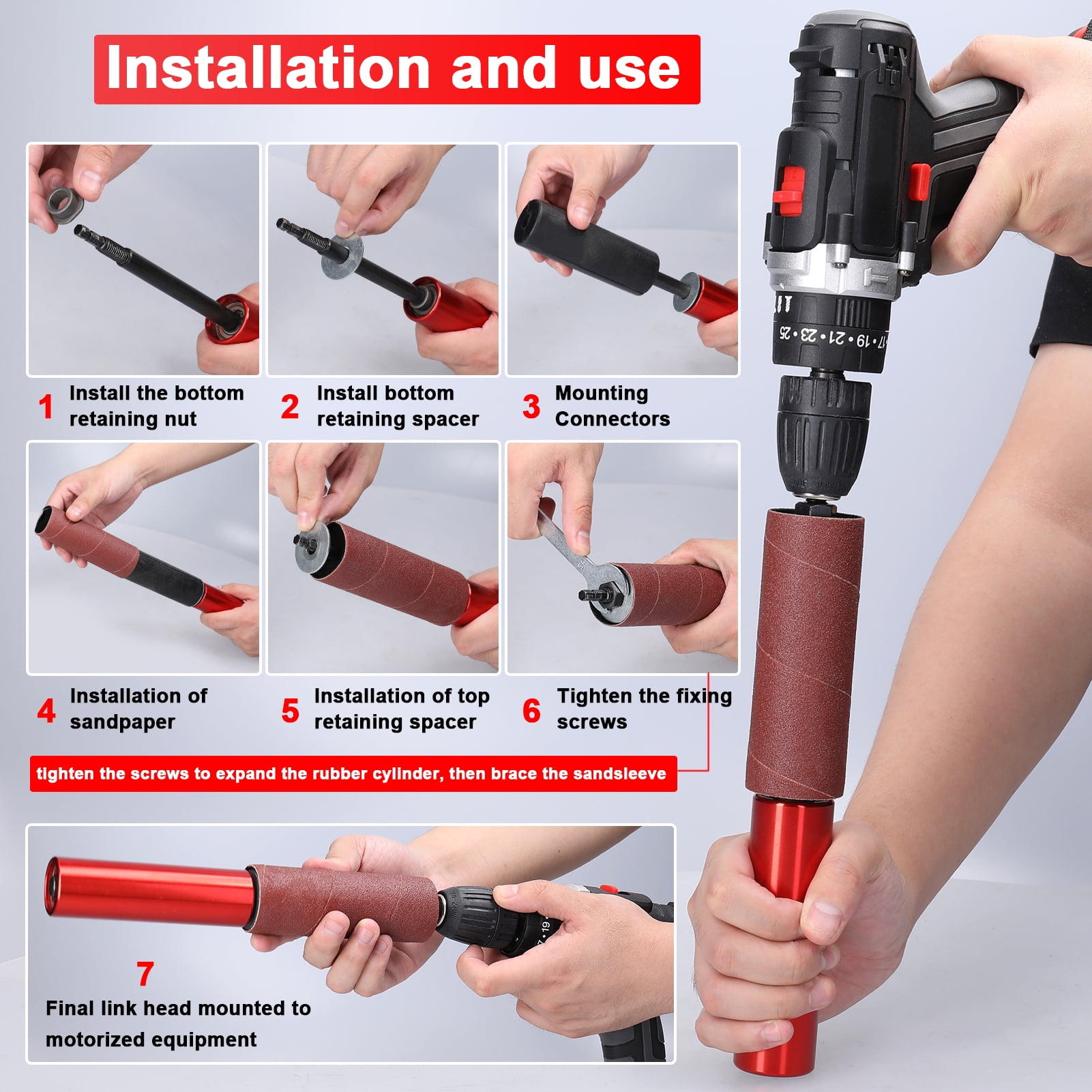 Sanding machine,Bar Polish Tool Polish Tool Fit Sandpaper Bar Rod ...
