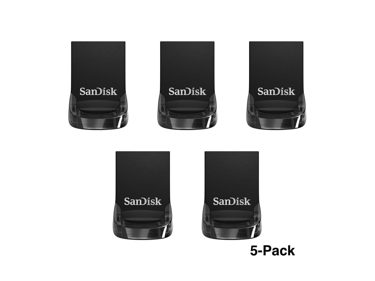 Sandisk Large Memory Stick 128GB 5-Pack Ultra Fit USB 3.1 Flash Drive ...