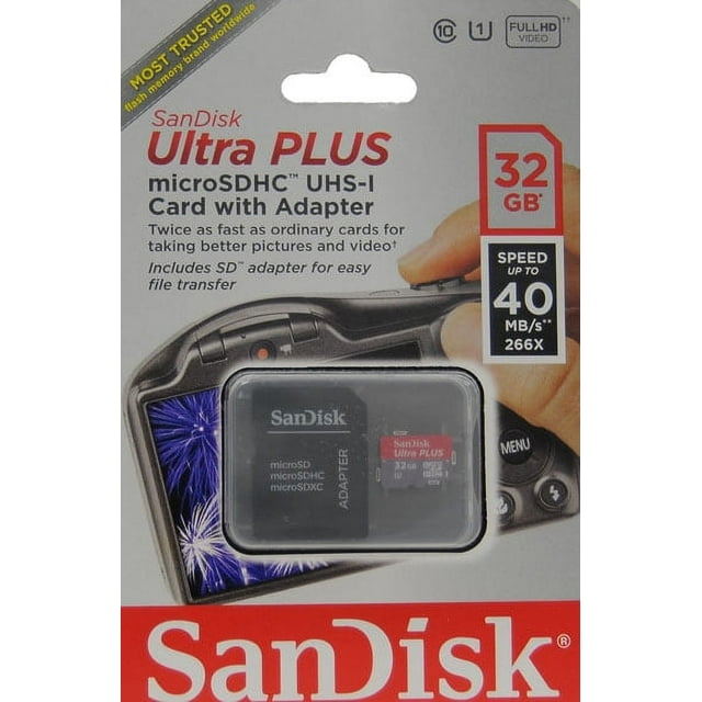 Sandisk 32g Ultra Plus Microsd Card - Walmart.com