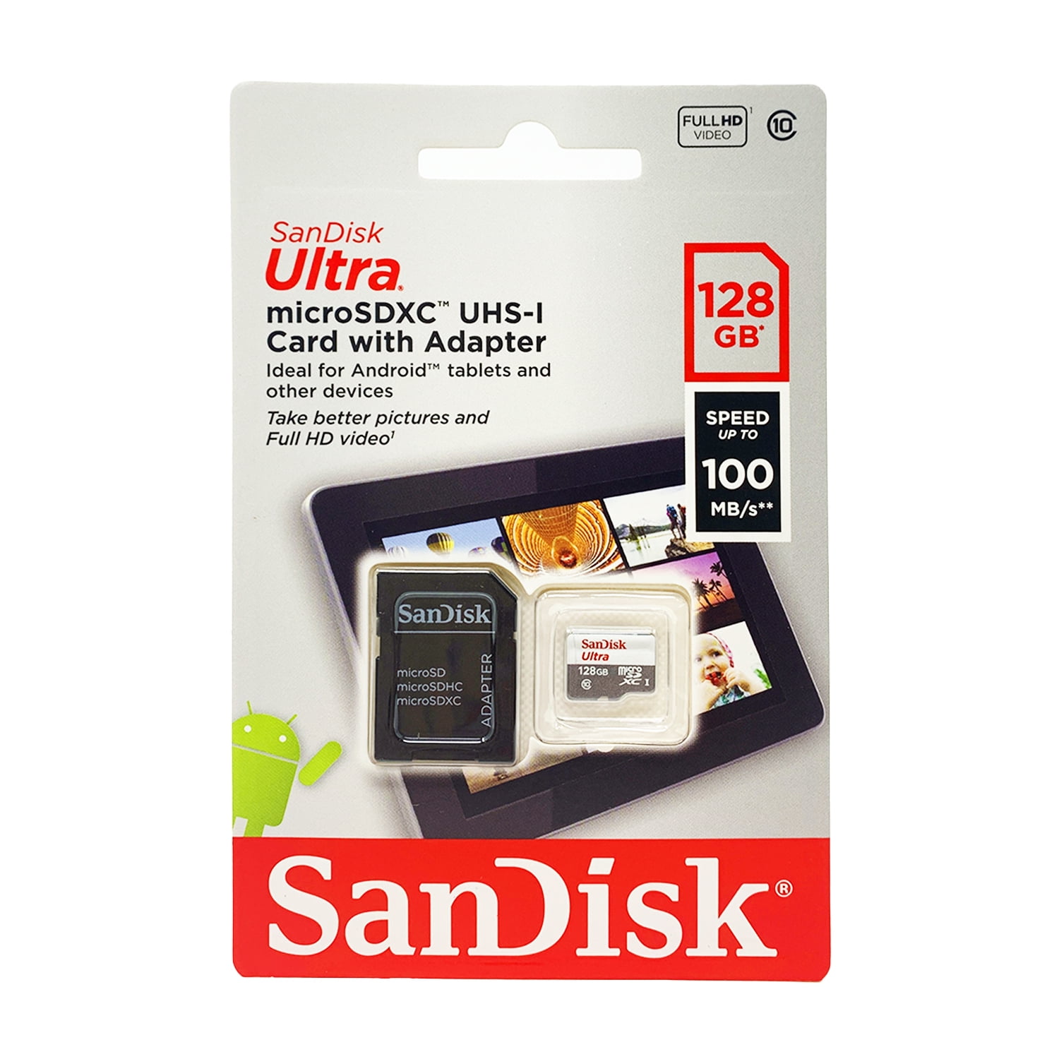 Sandisk Ultra 128GB Micro-SDHC Class 10 High Speed Memory Card ...