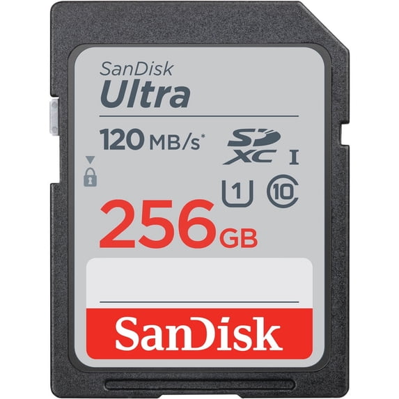 Sandisk Ultra 256GB SDXC Memory Card, Class 10/UHS-I, 120MB/S for HD ...