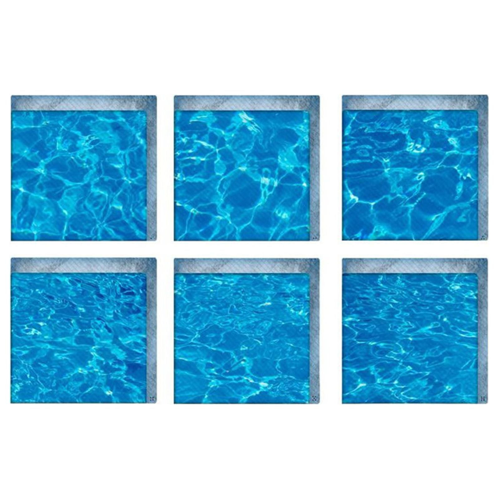 Sandistore Bath Stickers Beach Pattern Square 3D Adhesive Anti Slip Tub ...