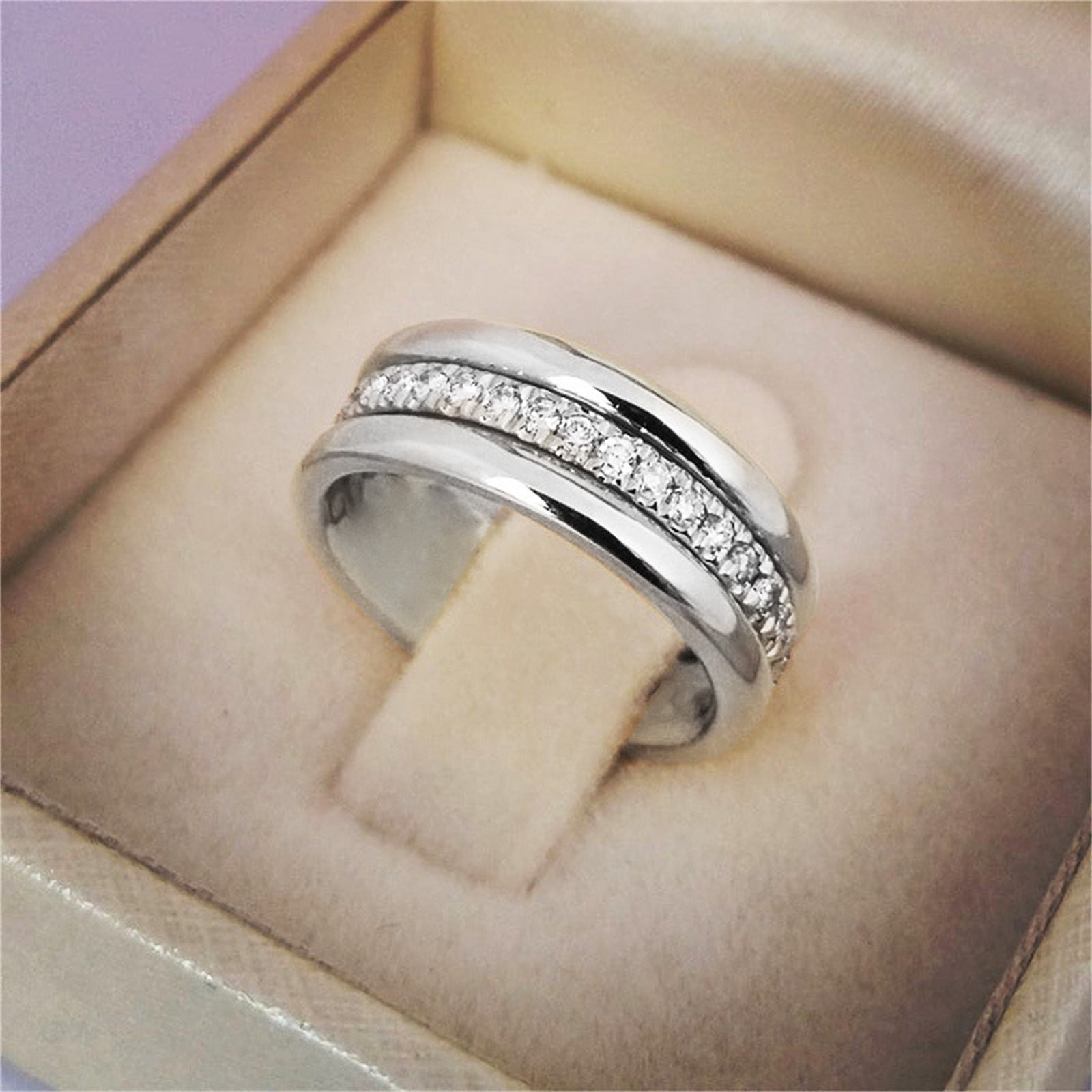 Sandistore Couple Princess Cut Diamond Set Ring Fashion Women ...