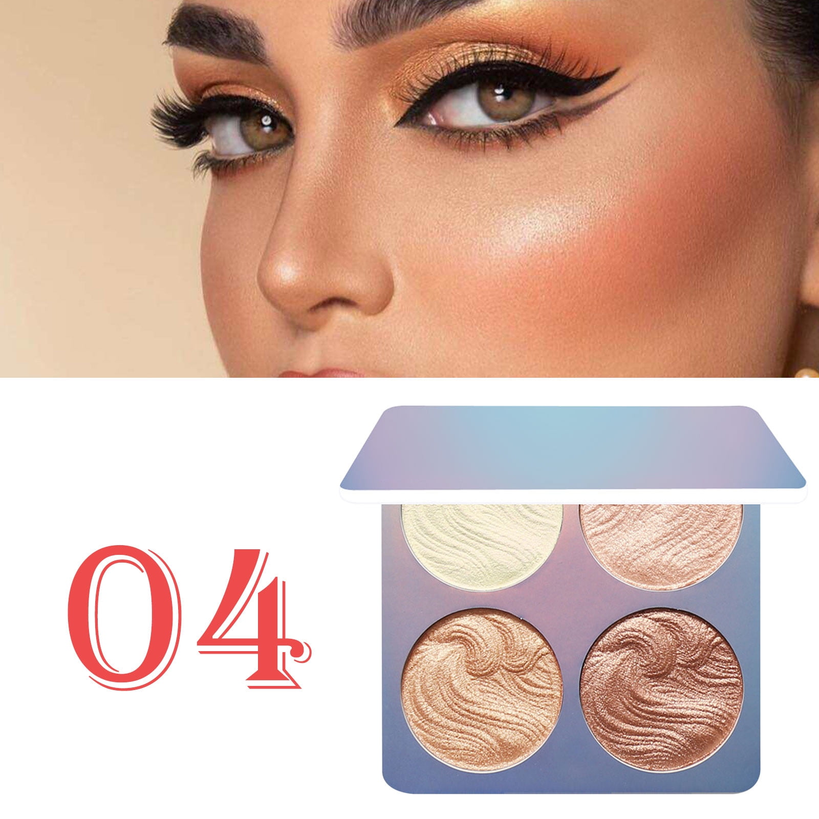 Sandistore Eye Highlighter Four Color High Gloss Baking Powder Makeup ...