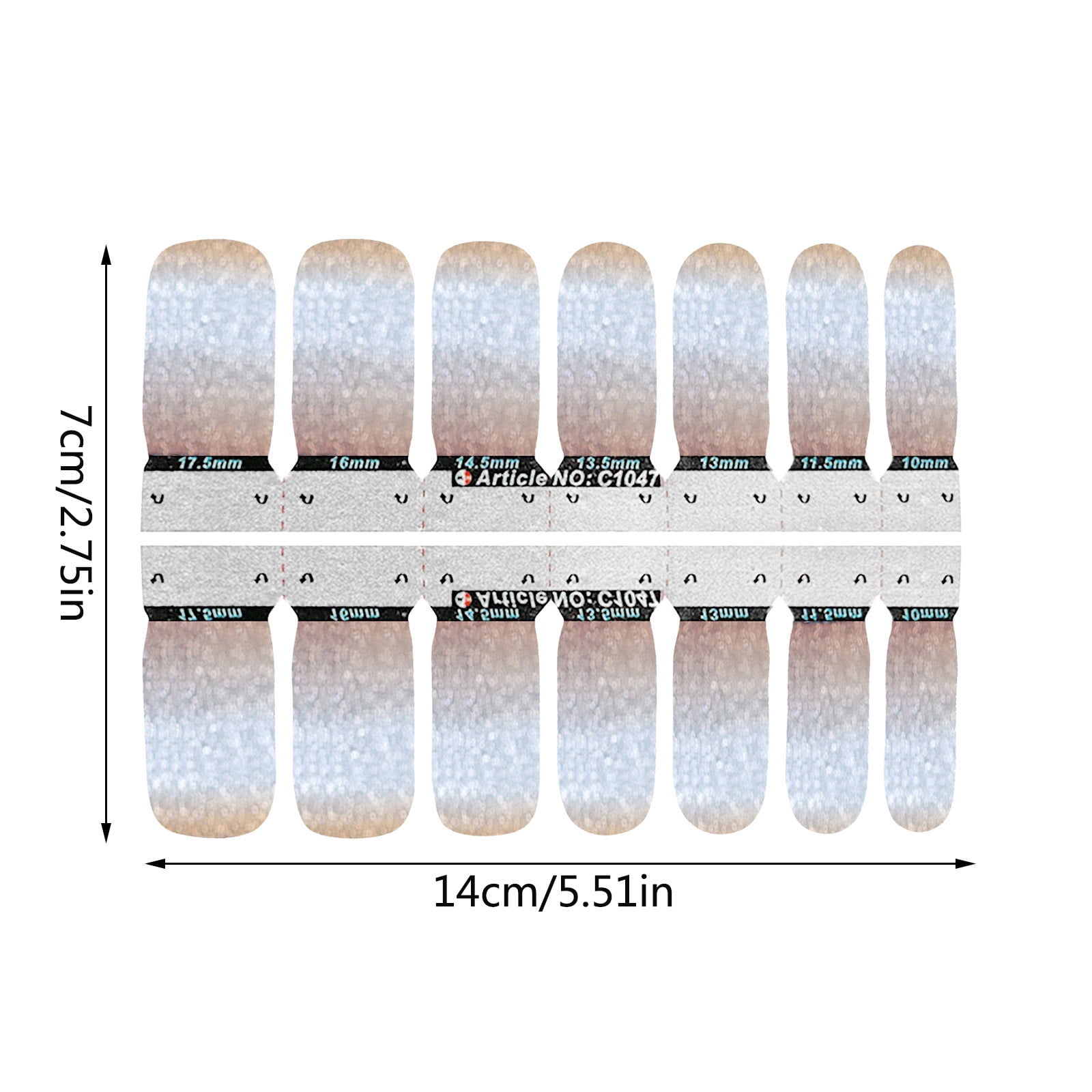 Sandistore Impress Color Press on Nails Nail Stickers Glitter Gradient ...