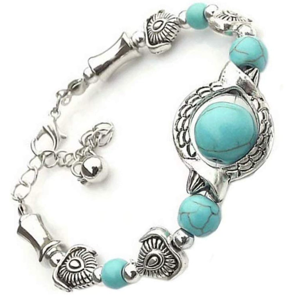 Sandistore Turquoise Bracelet Classic Women Summer Unique Design Beaded ...