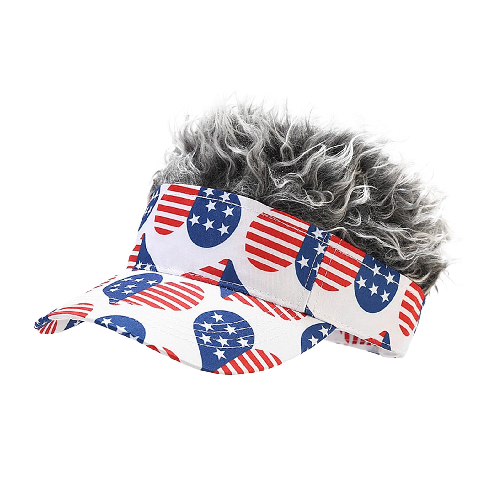 Sandistore Youth Visor Quirky Wig Hat Adjustable Tongue Hat Sun Hat ...
