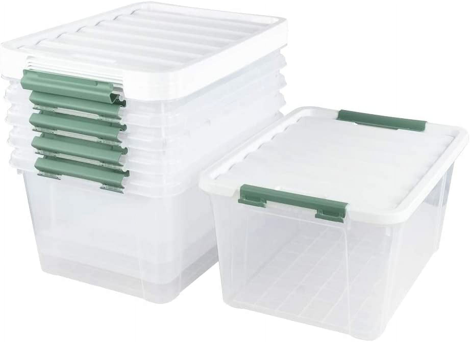 Sandmovie 36 Quart Large Clear Storage Bins, Plastic Storage Box, 6 ...