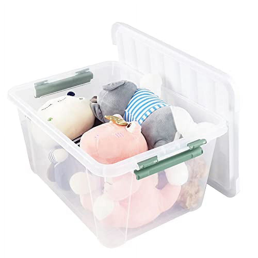 Sandmovie 36 Quart Large Clear Storage Bins, Plastic Storage Box, 6 ...