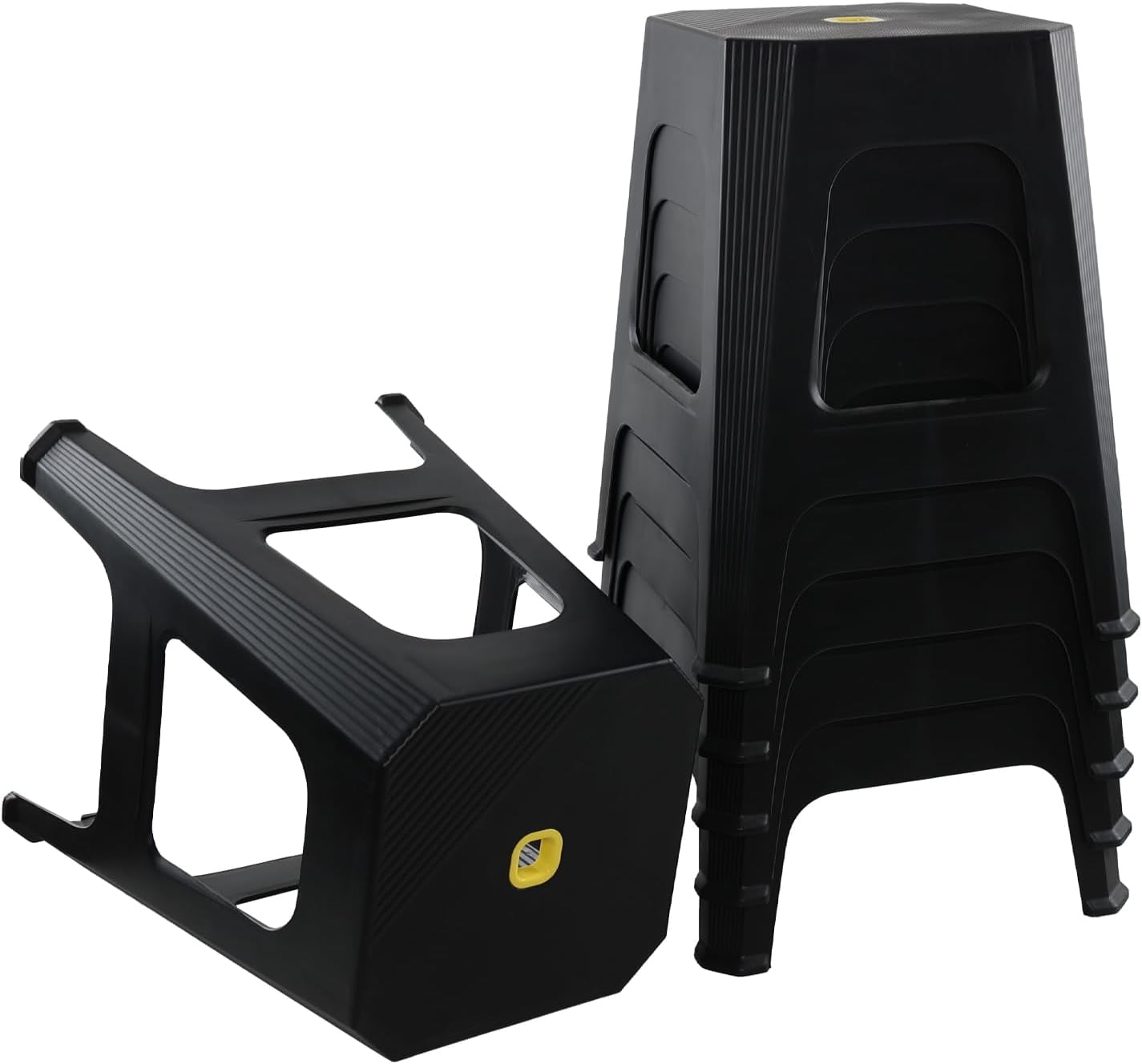 Sandmovie 6 Packs 18.7" Height Plastic Seating Backless Stools, Portable Nesting Stack Stools ...