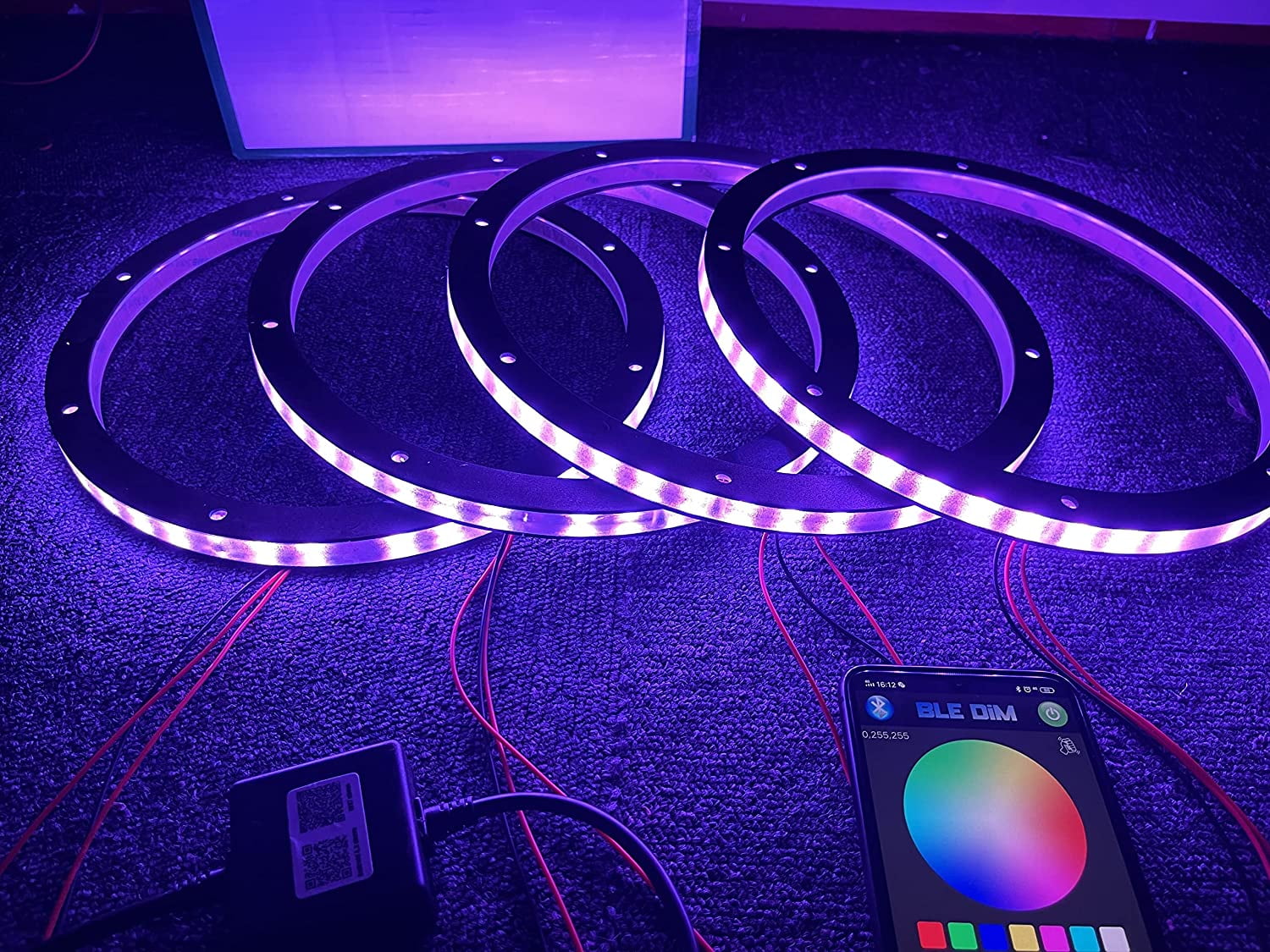 Sando Tech 4PCS 6.5'' RGB Changing Car LED Speaker Ring Lights ...