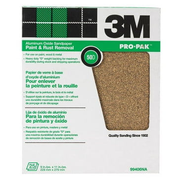 3M Sandpaper, 03038, 3-2/3 in x 9 in, 40 grit - Walmart.com