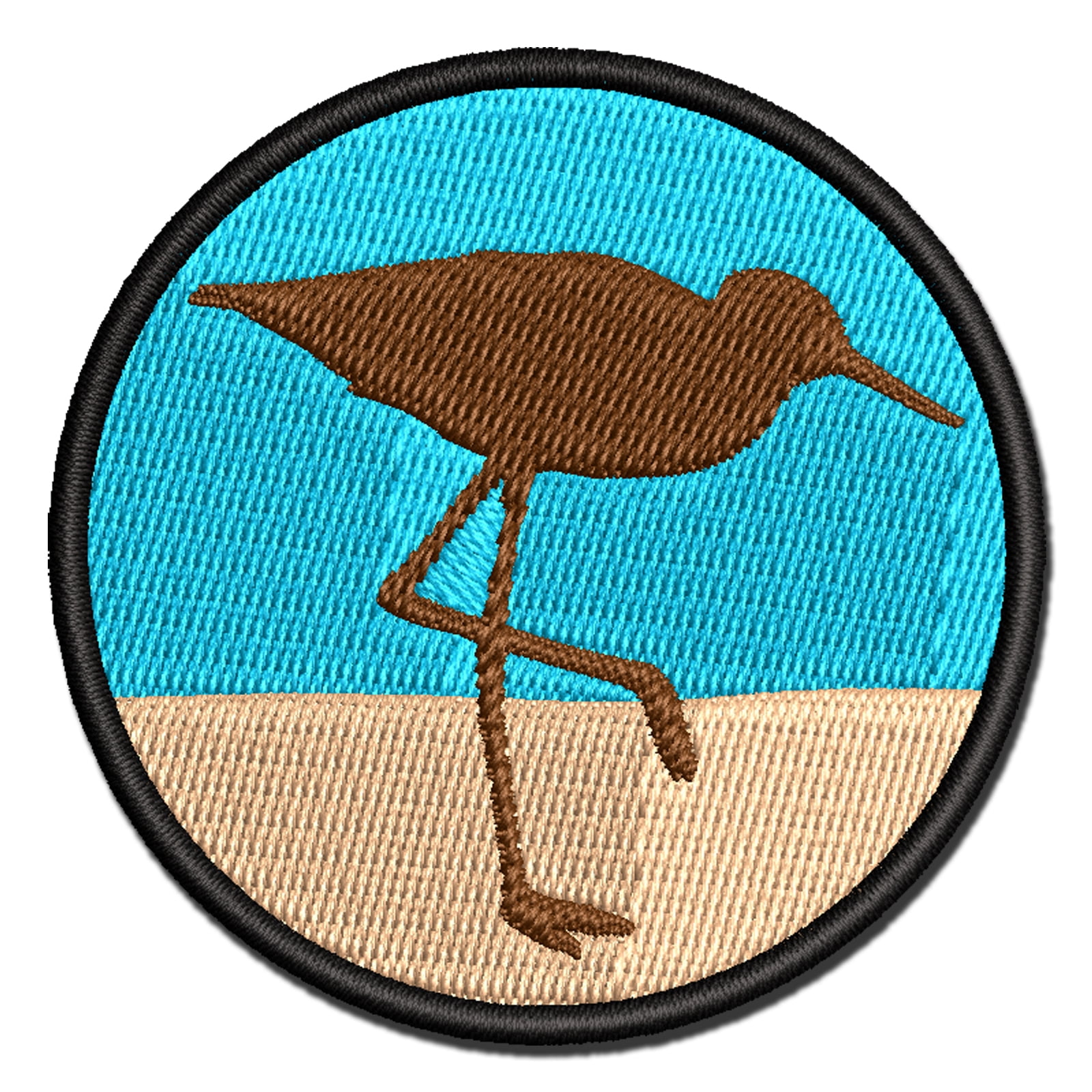 Sandpiper Bird Solid Applique Multi-Color Embroidered Hook & Loop Patch ...