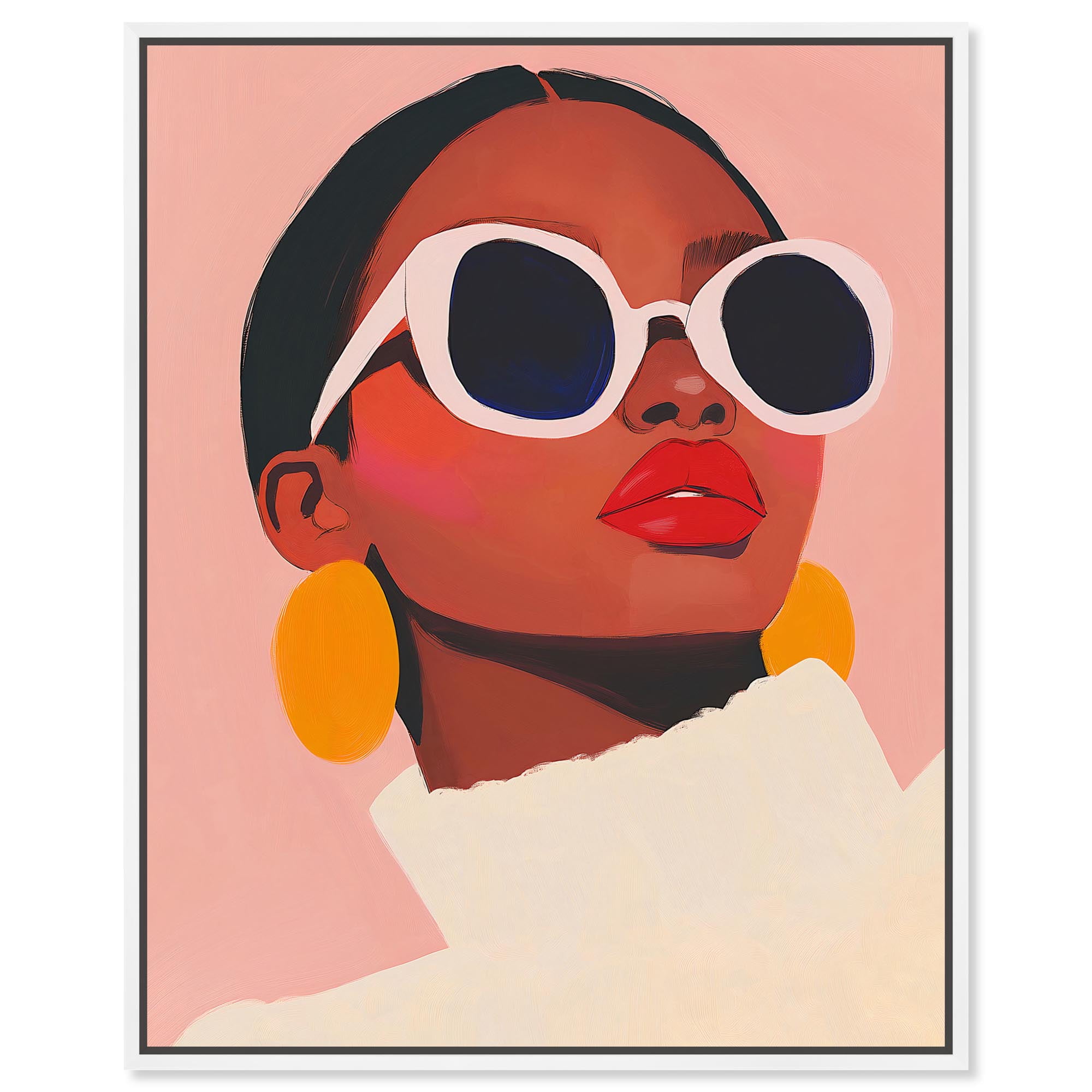 Sandra Canvas Glam Art by Art Remedy, White Frame, 24" x 30" - Walmart.com