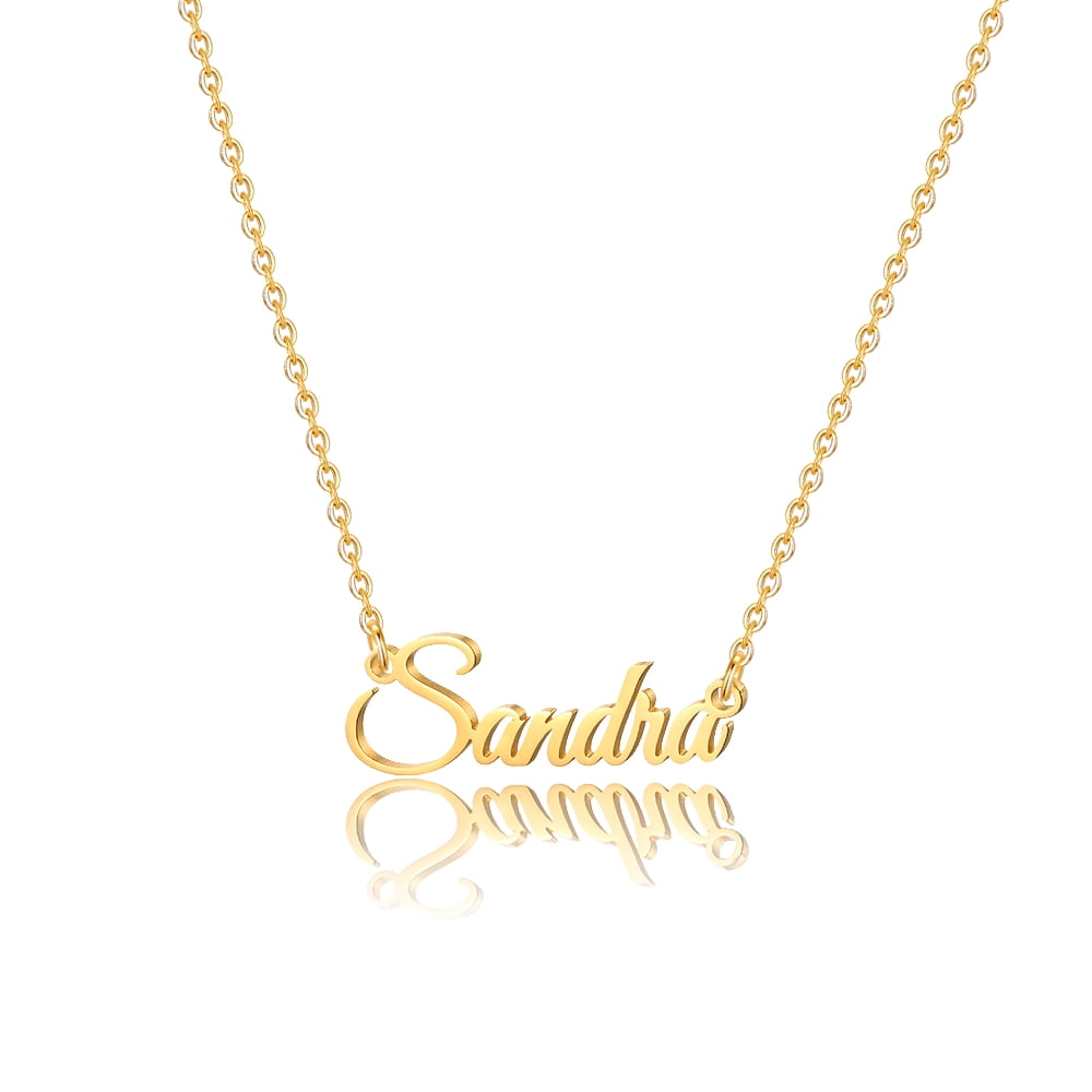 Sandra Name Necklace Personalized, Gold Plated Custom Name Necklace ...
