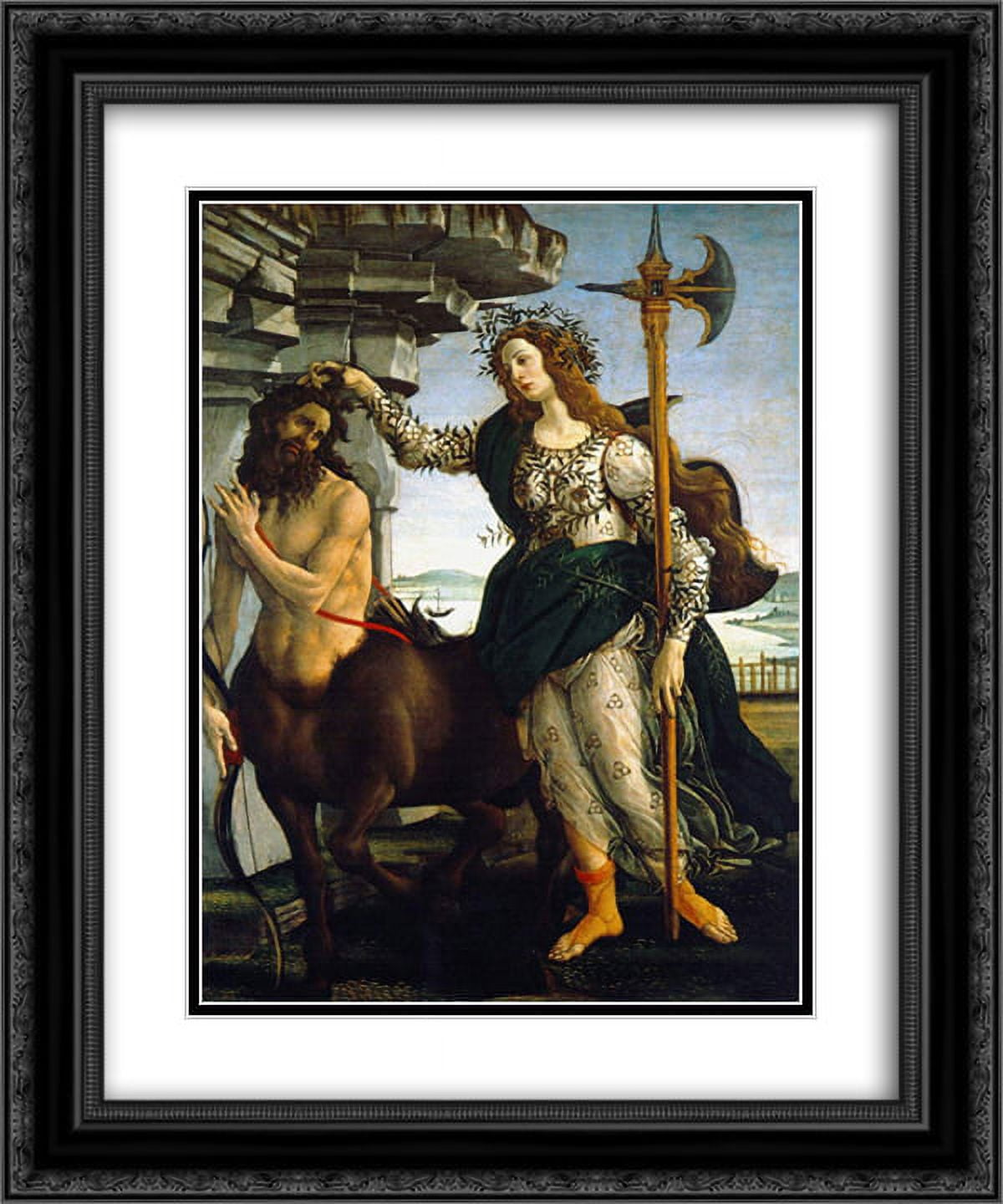 Sandro Botticelli 2x Matted 20x24 Black Ornate Framed Art Print 'Pallas ...