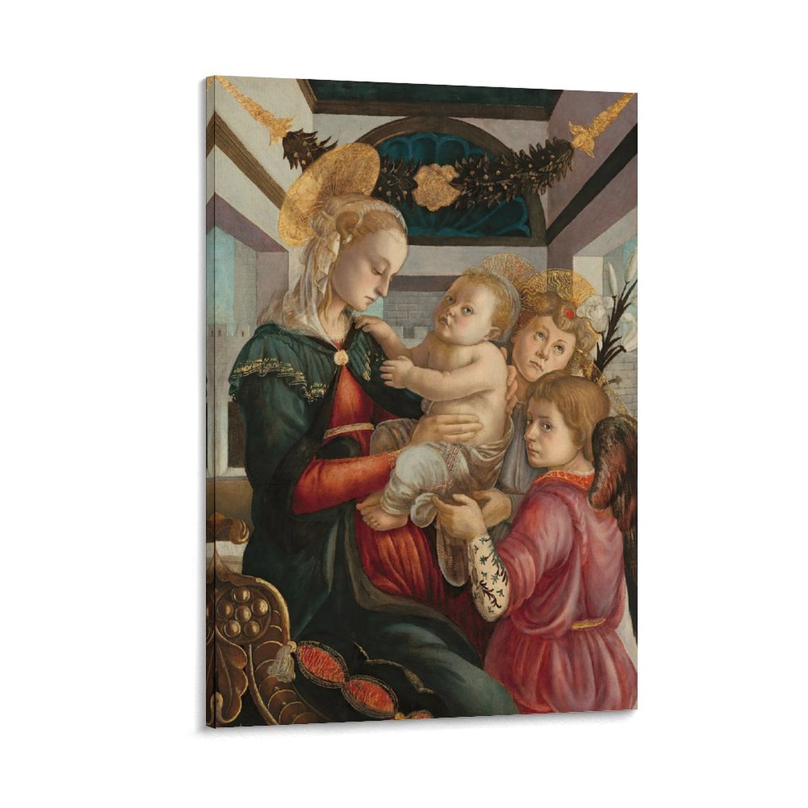 Sandro Botticelli Poster Child And Two Angels Room Aesthetic Poster ...
