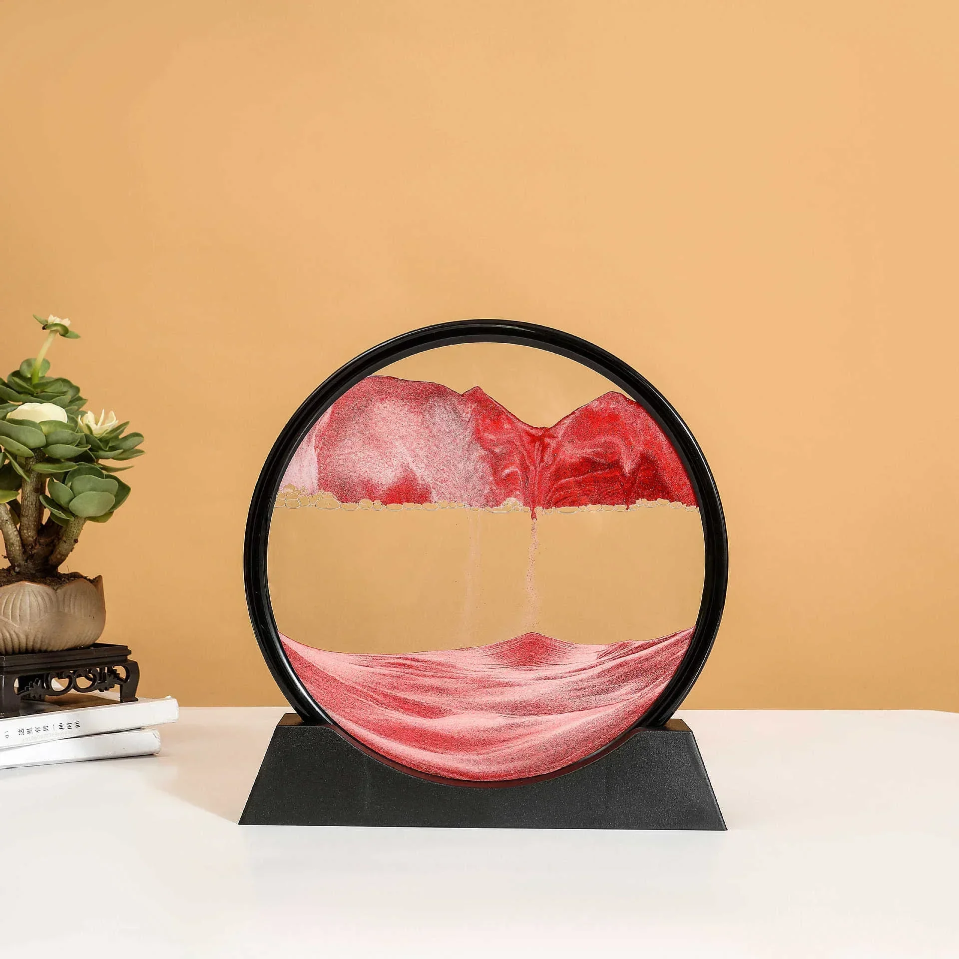 Sandscape Moving Sand Art Picture Round Glass 3D Deep Sea Quicksand ...