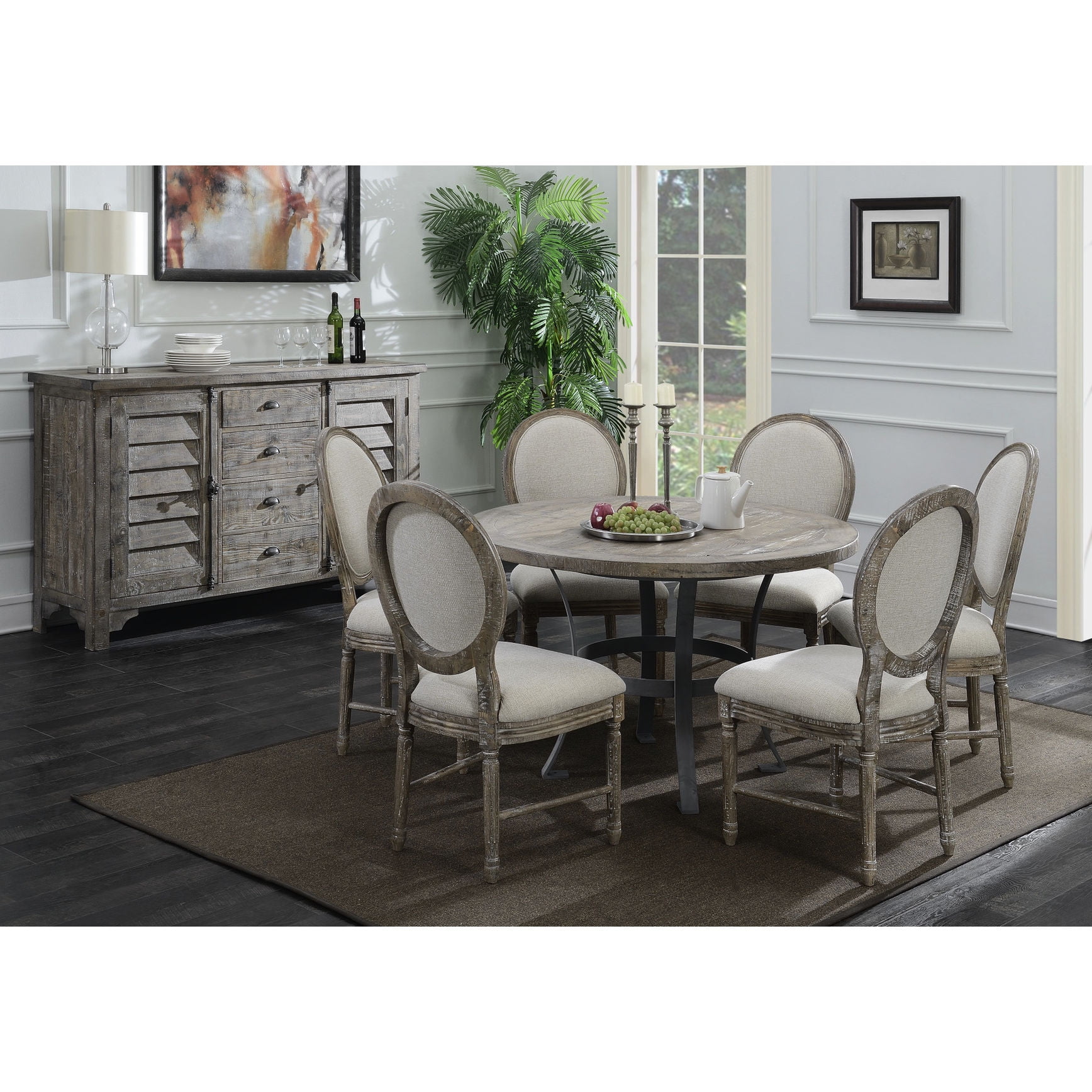 Sandstone Buff Taupe Buffet with Louvred Doors - Easy Assembly ...