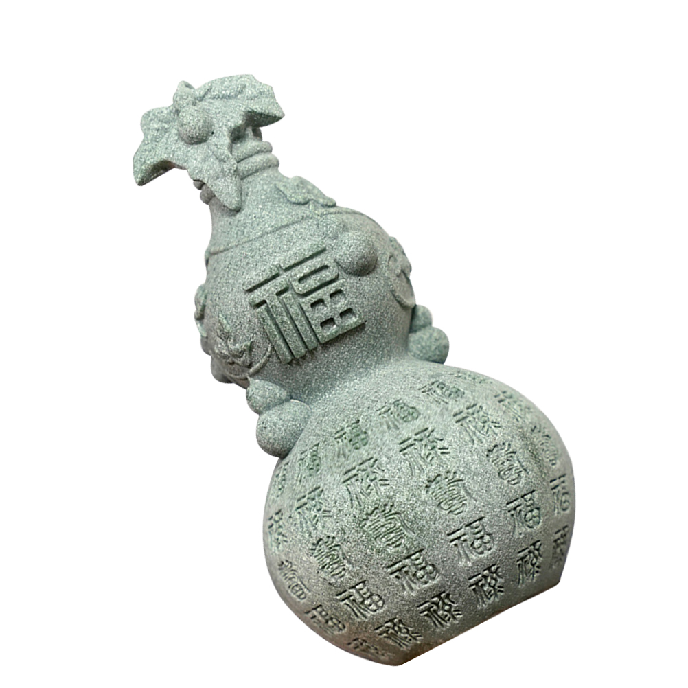 HEMOTON Grey Sandstone Stone Gourd Craft Decoration Unique Luck Gourd ...