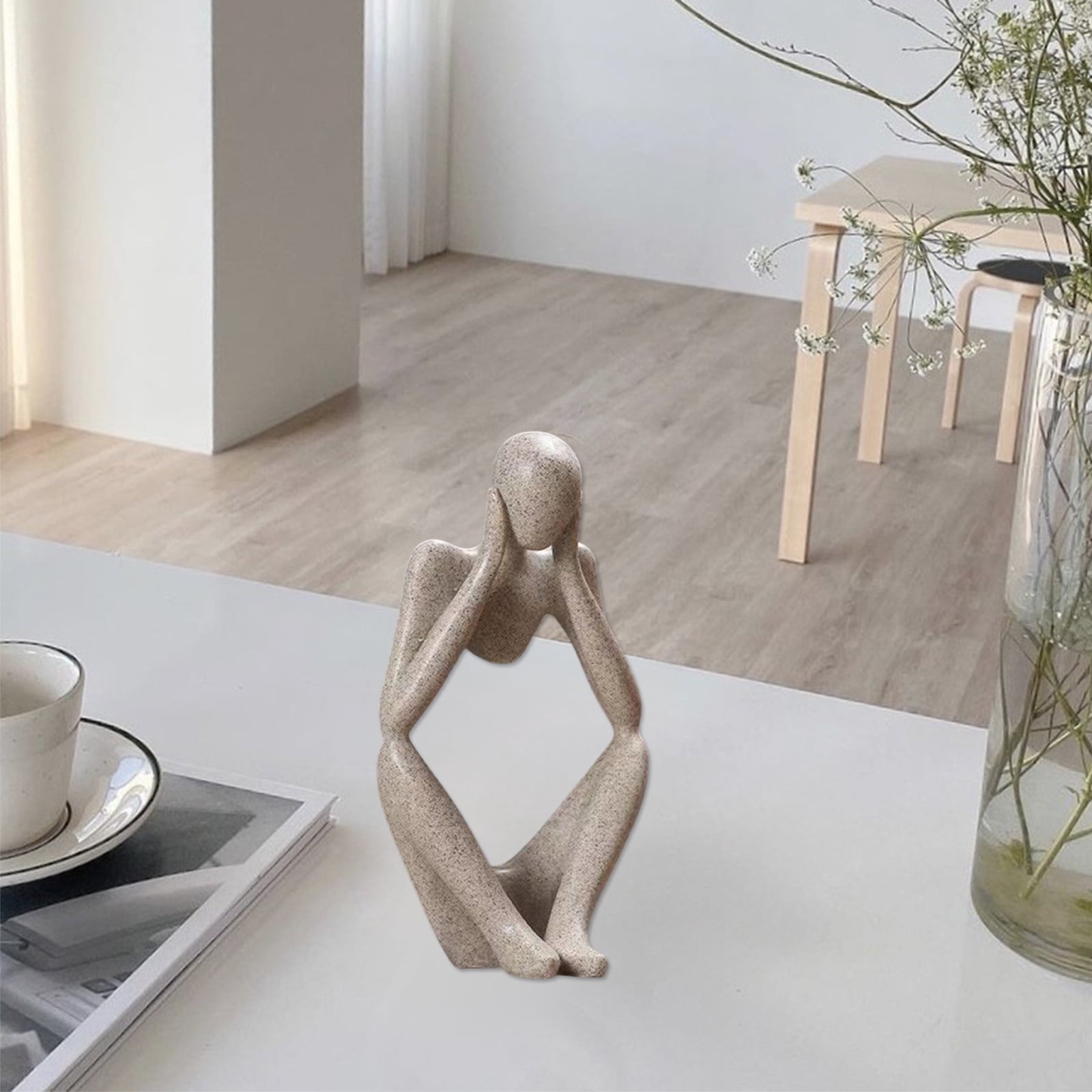 Sandstone Resin Thinker Style Abstract Sculpture Statue Collectible ...