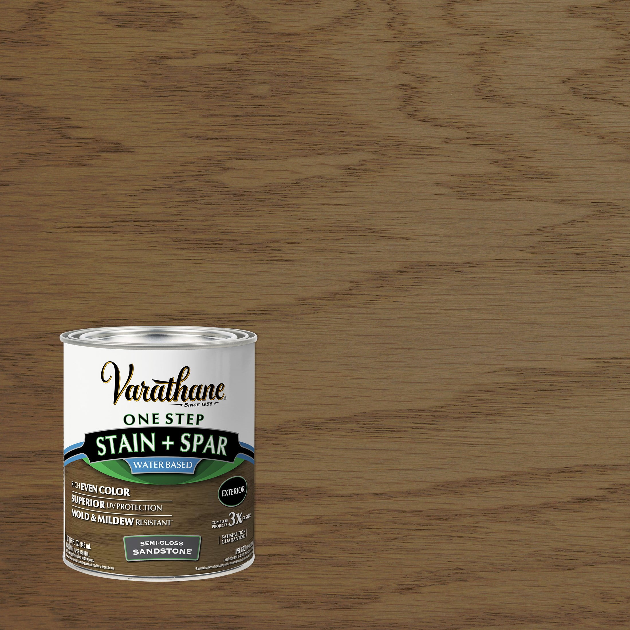 2 Pack, Sandstone, Varathane One Step Wood Stain + Spar Water-Based ...