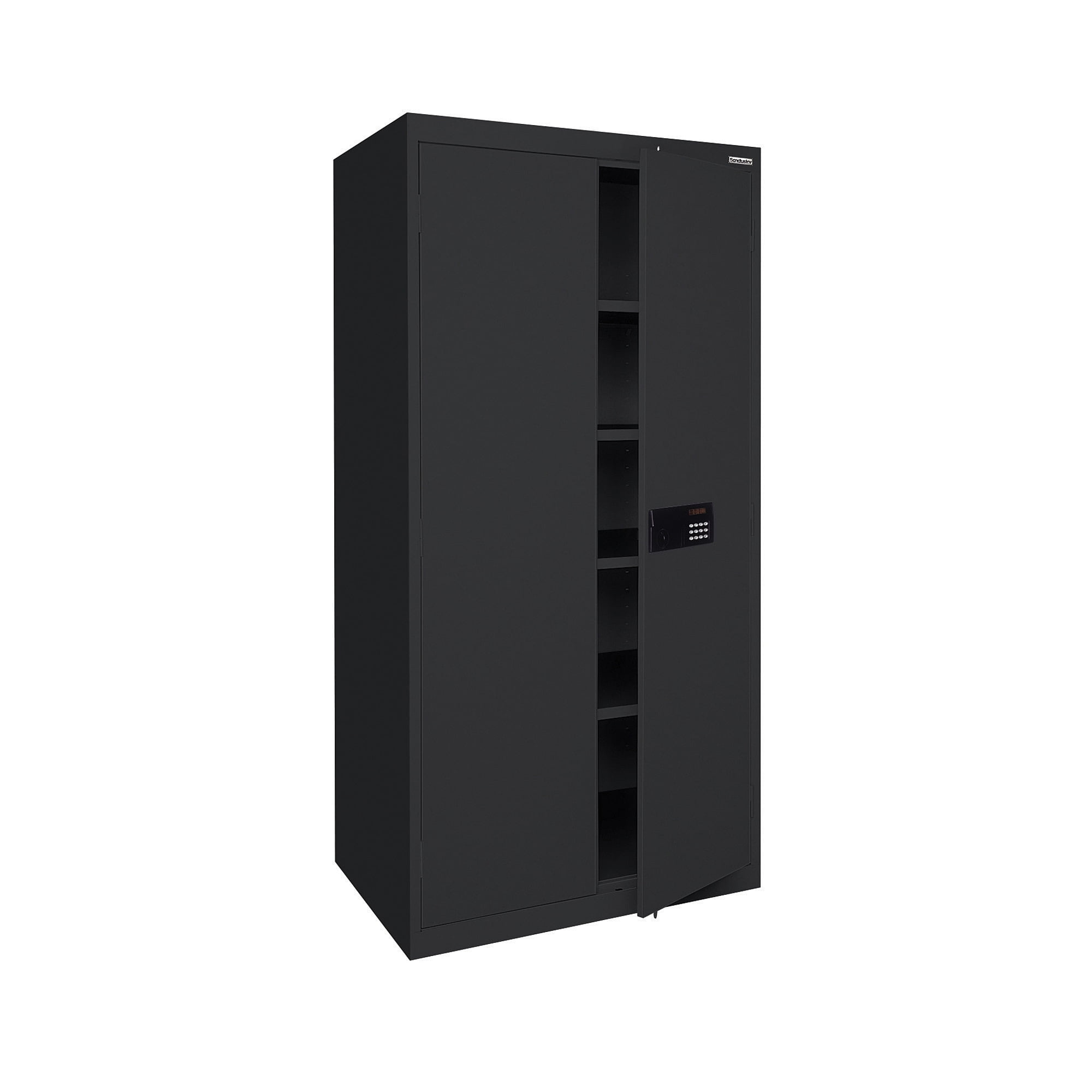 Sandusky® Keyless Electronic Storage Cabinet, 72"H x 36"W x 18"D, Black ...