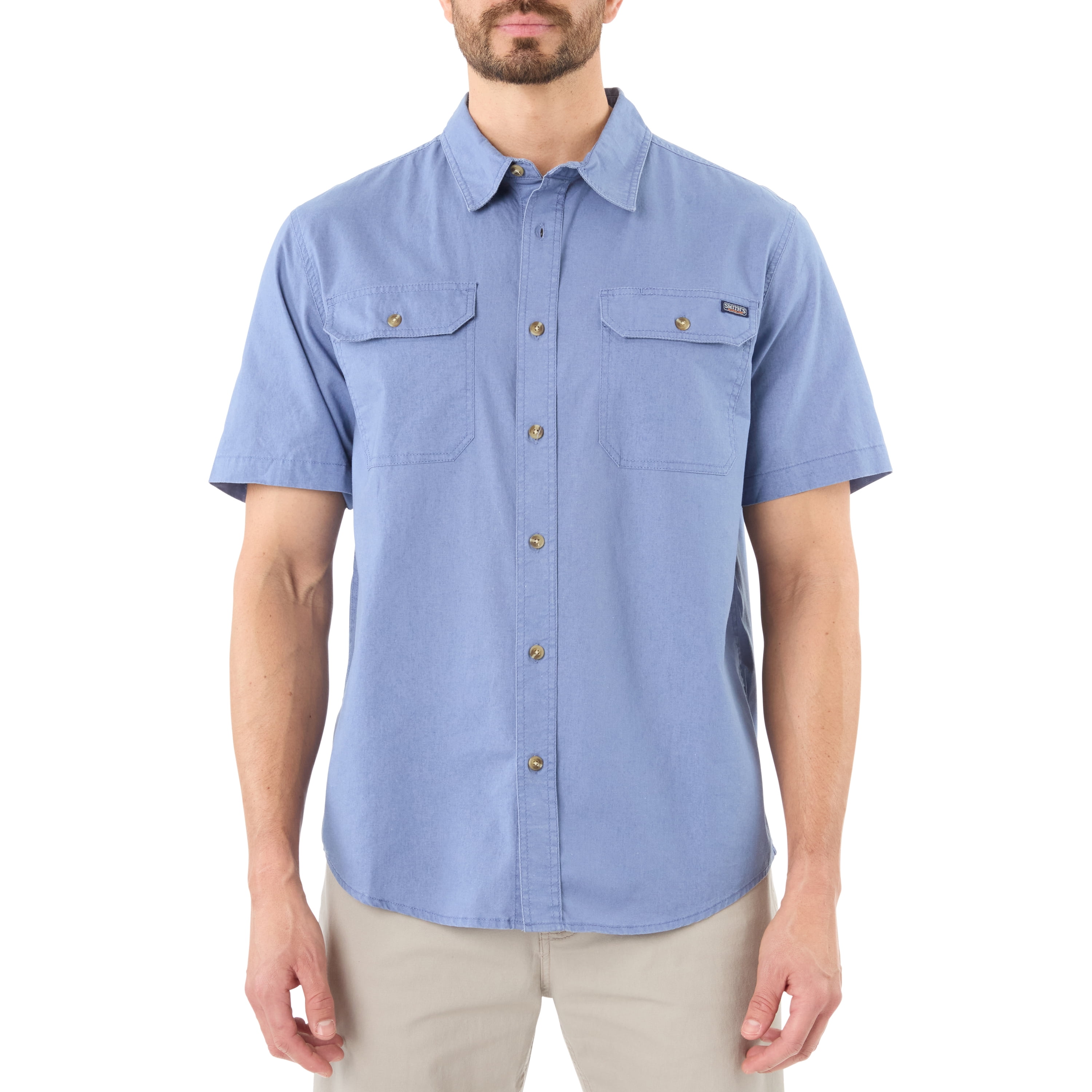 Sandwashed Short Sleeve Work Shirt - Walmart.com