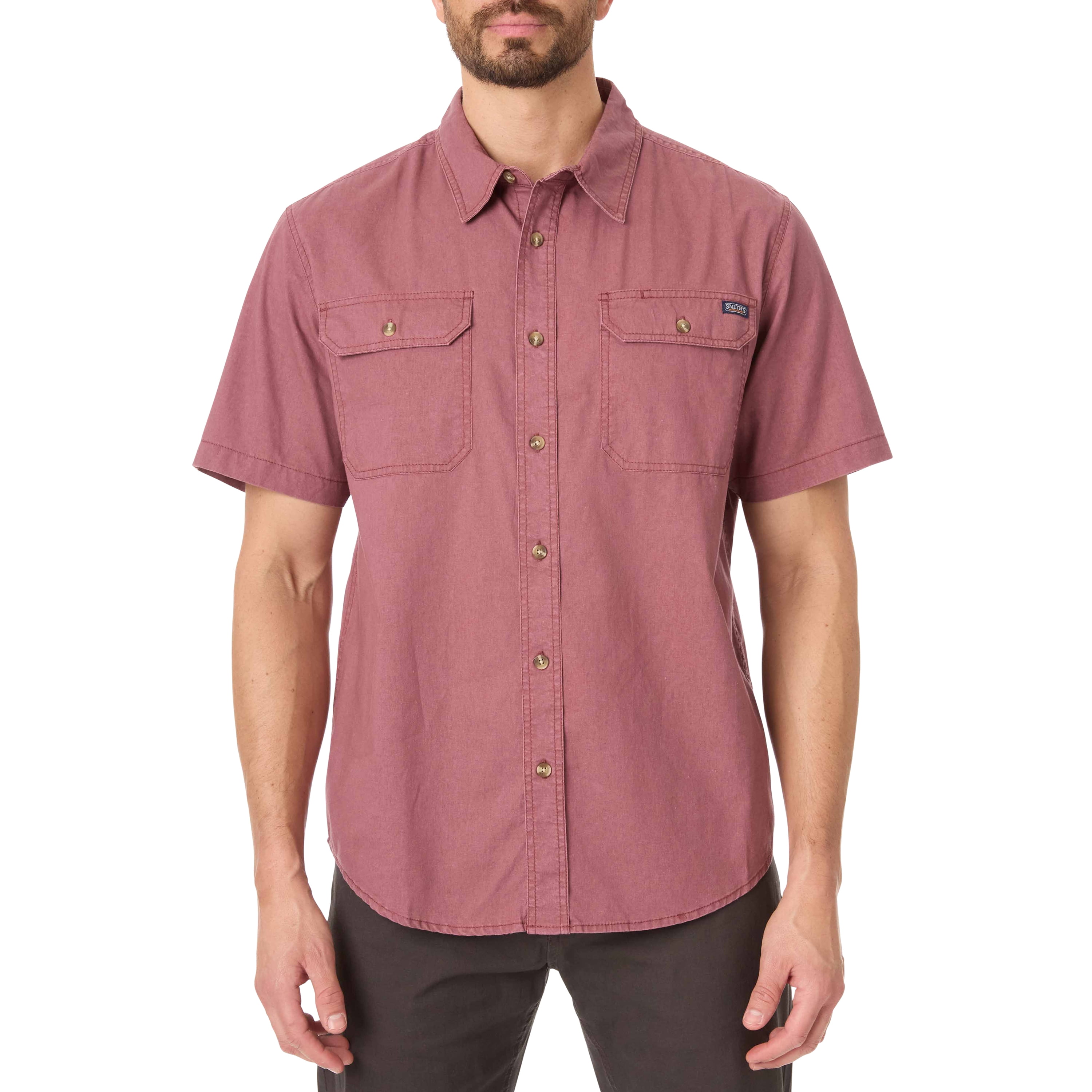 Sandwashed Short Sleeve Work Shirt - Walmart.com