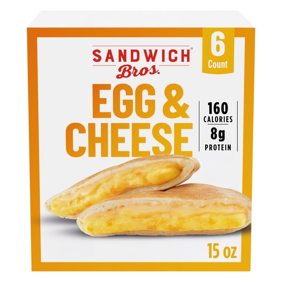 Sandwich Bros Egg and Cheese Frozen Breakfast Sandwich 6 Count 13.5 oz ...