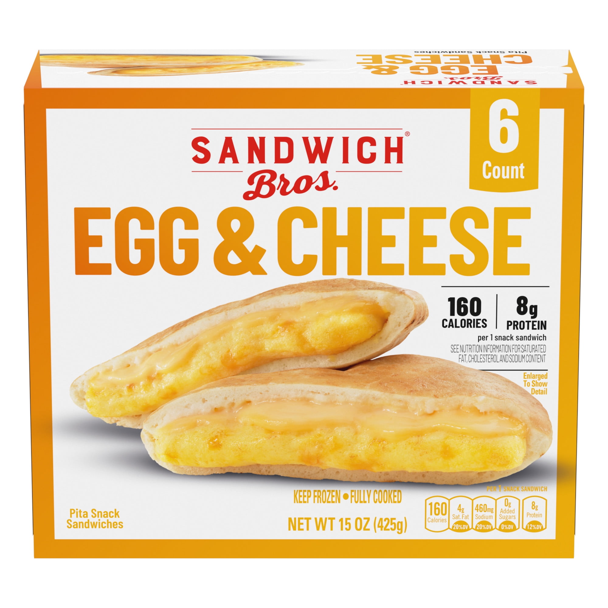 Sandwich Bros Egg and Cheese Frozen Breakfast Sandwich 6 Count 13.5 oz ...