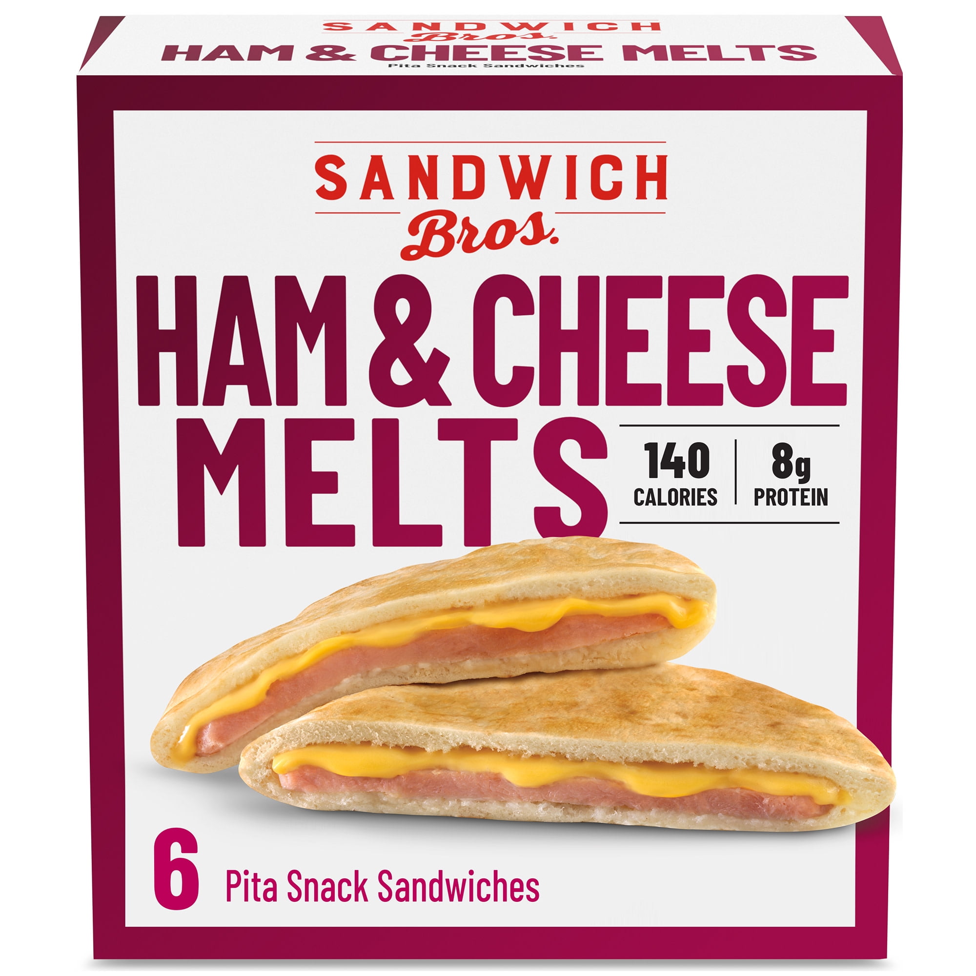 Sandwich Bros Ham and Cheese Melt, Frozen Pita Pocket Sandwiches ...