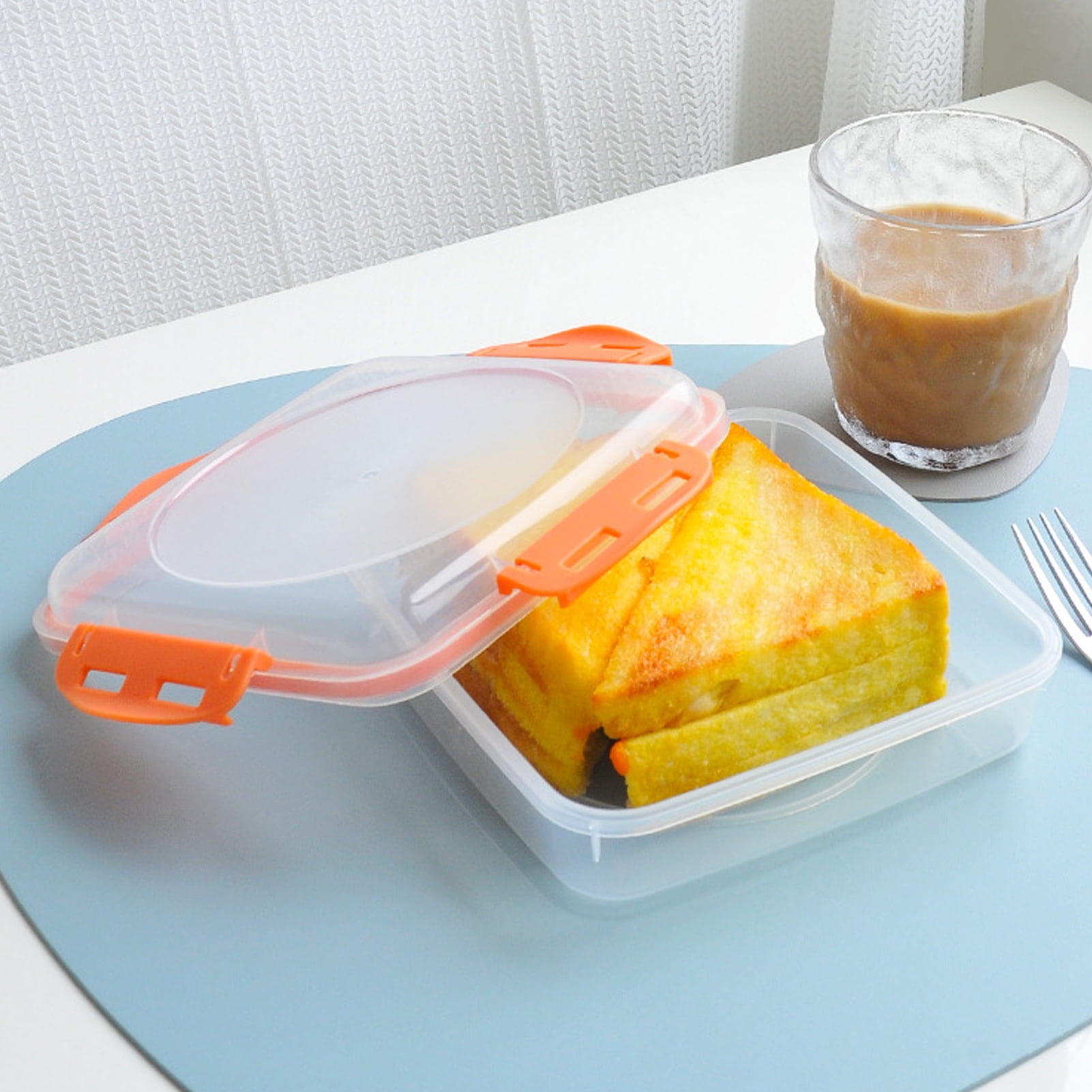 Sandwich Container with Lids Bento Lunch Box Airtight BPA-Free Kitchen ...