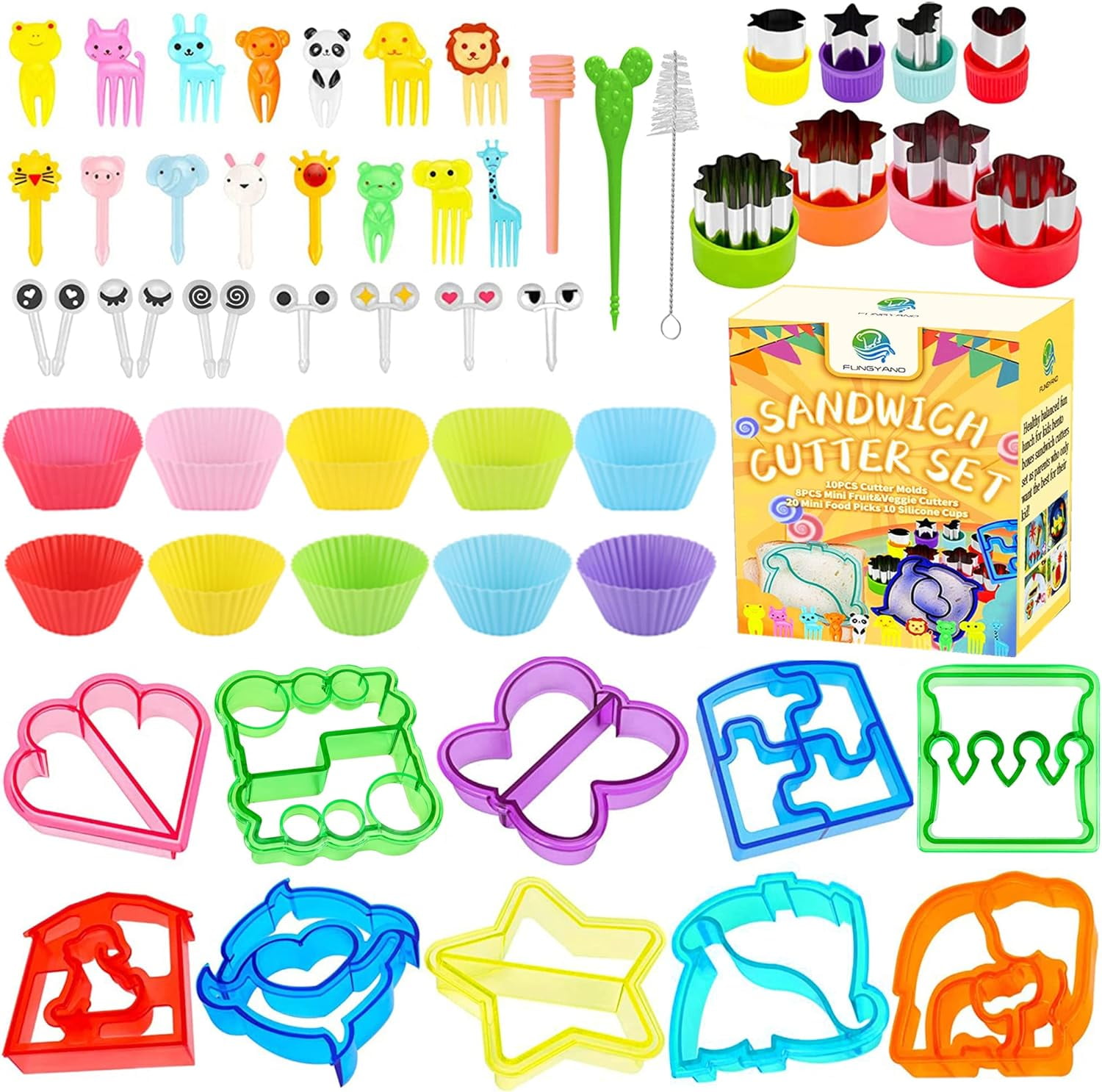 Sandwich Cutter Set, All in One Bento Box Complete Supplies and ...