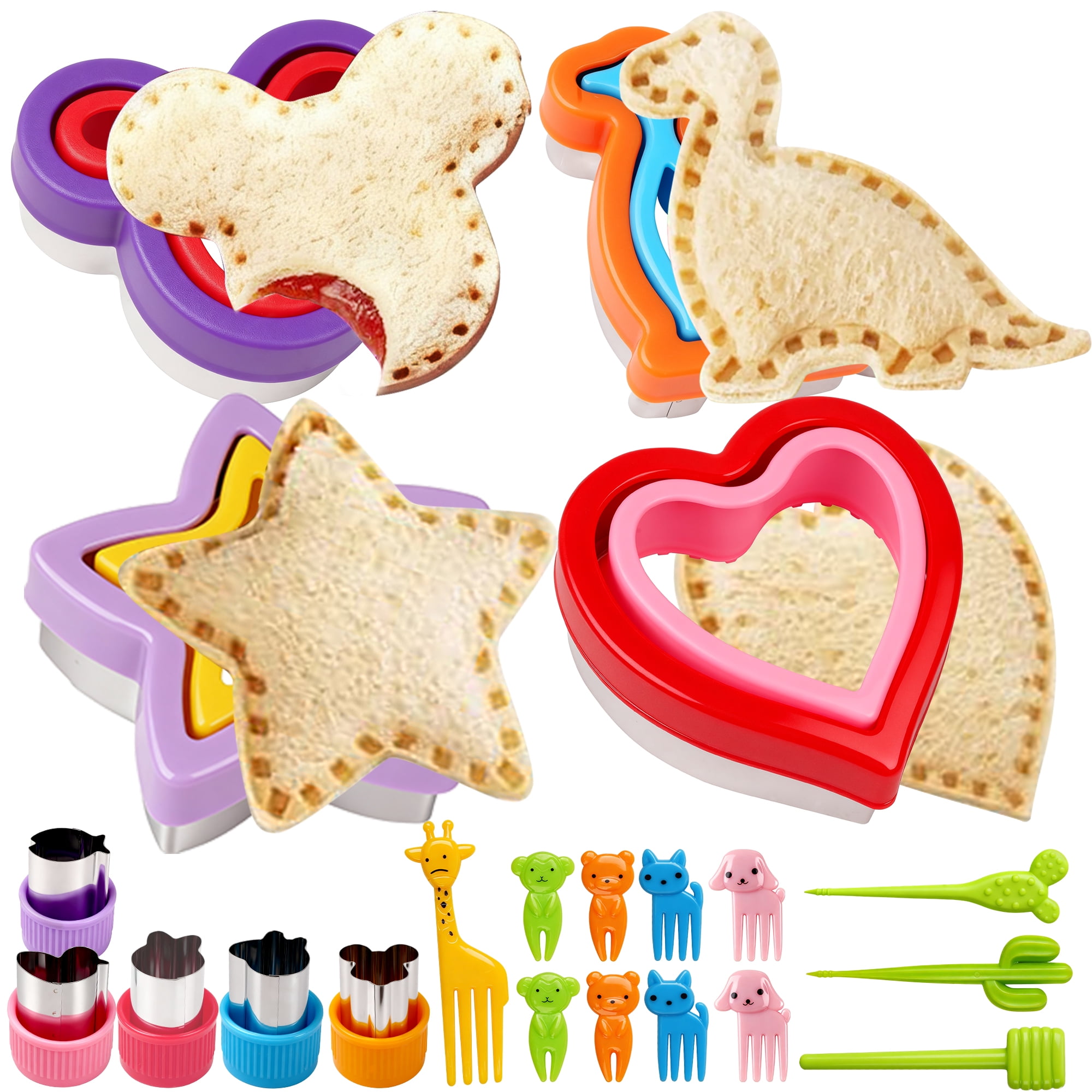 Uncrustable Sandwich Cutter, MOJINO 22PCS Sandwich Cutters for Kids ...