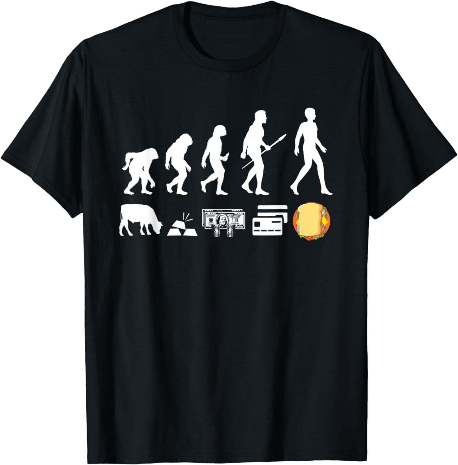 Sandwich Evolution, Sandwiches Food Lover Foodie Finger Food T-Shirt ...