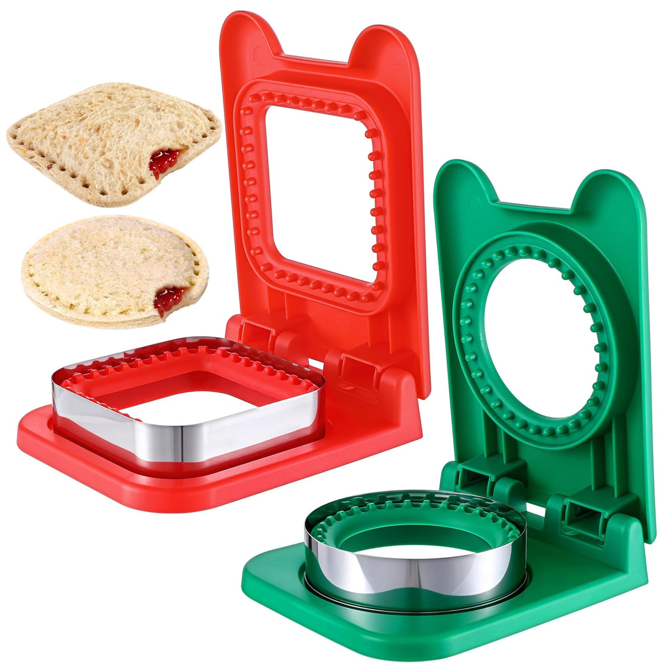 Sandwich Maker,2PCS Sandwich Cutters for Kids Lunch,Crustless Breakfast ...
