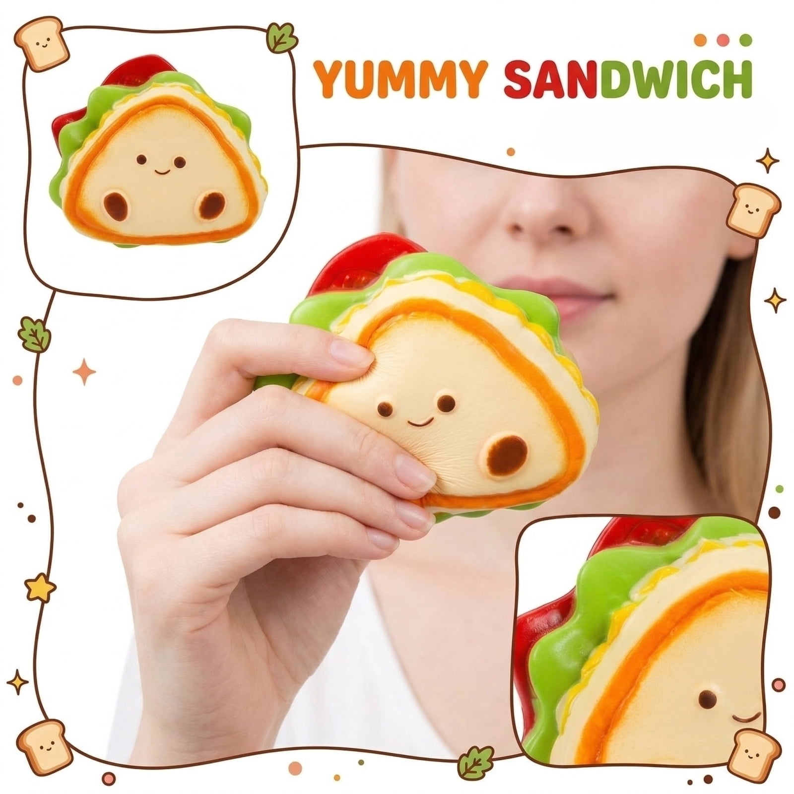 Sandwich Squeeze Stress Ball Sensory Fidget Toys Stress Relief Gifts ...