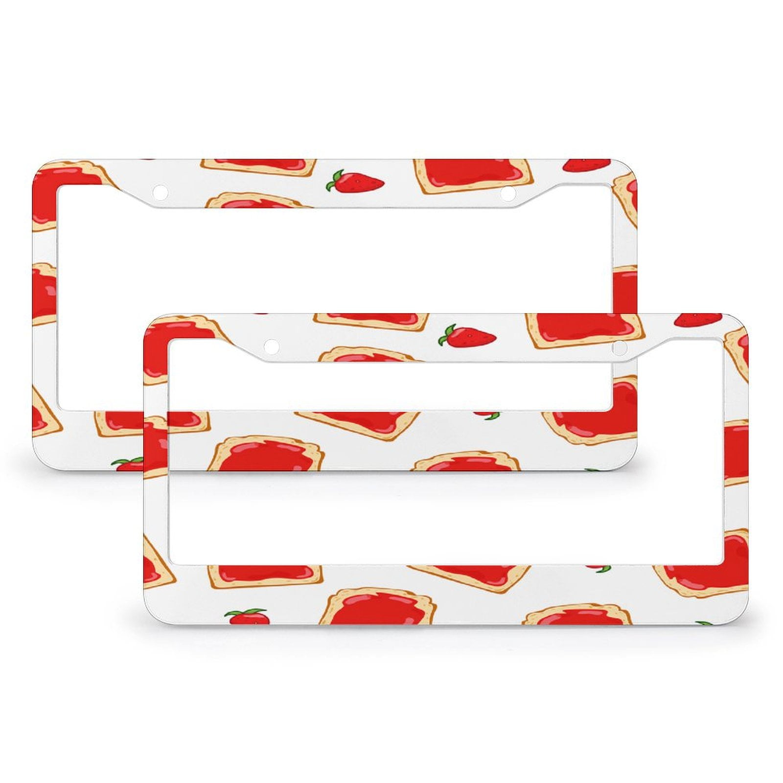 Sandwich With Strawberry Jam And Strawberries License Plate Frames - 2 ...