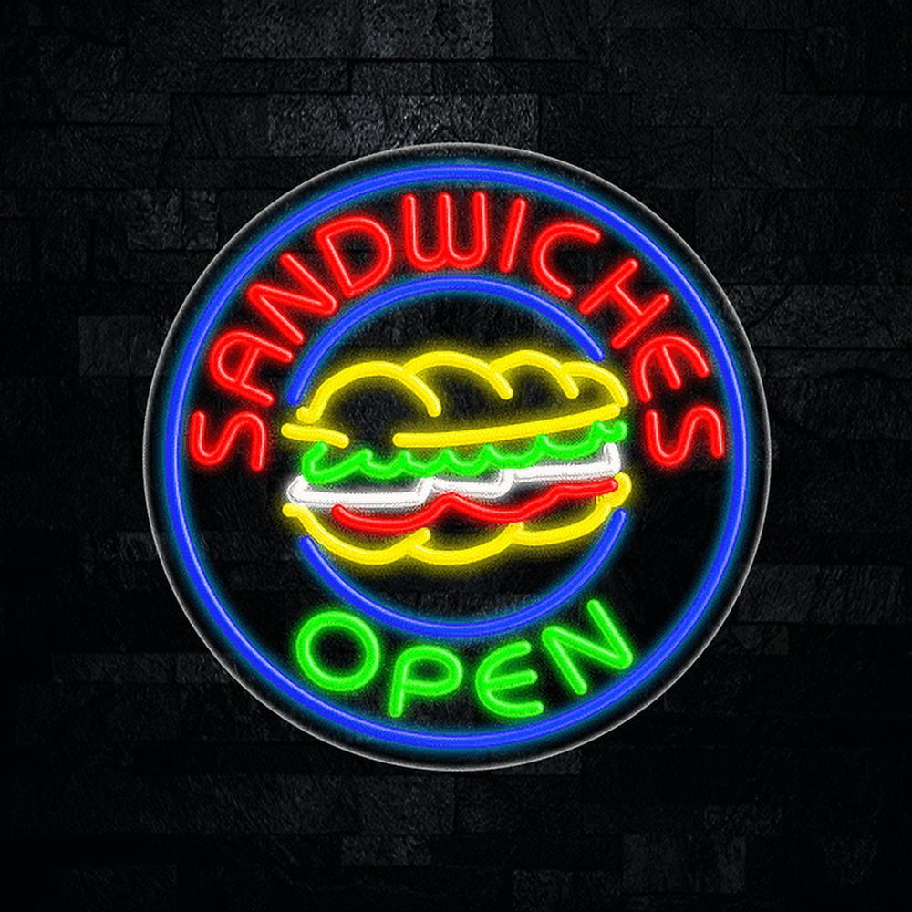 Sandwiches-LED Neon Sign 26"L x 26"H #31337 - Walmart.com