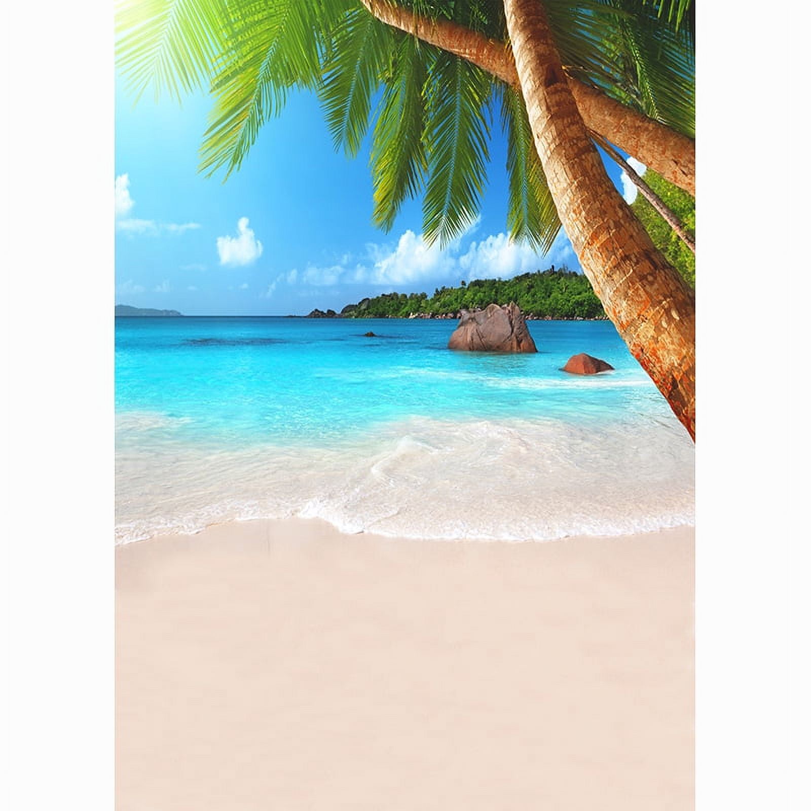 Sandy Beach Holiday Summer Digital Photography Backdrop Prop Coconut ...