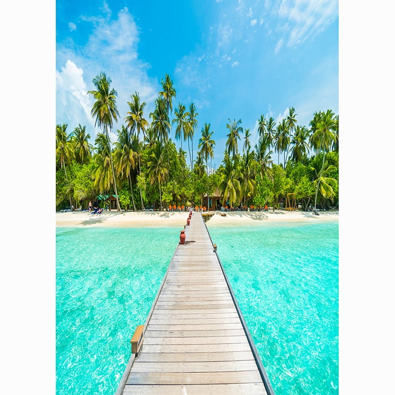 Sandy Beach Holiday Summer Digital Photography Backdrop Prop Coconut ...