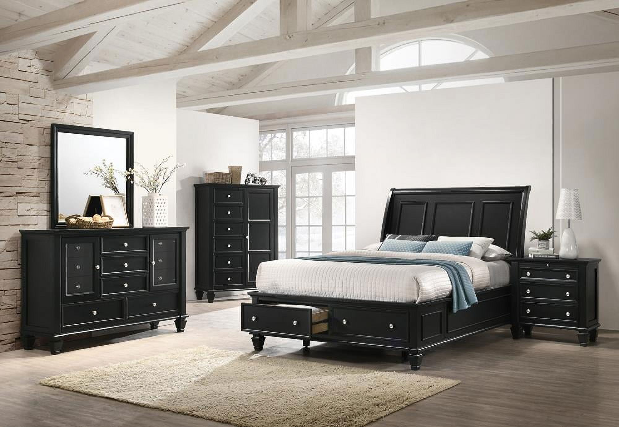 Sandy Beach Queen Storage Sleigh Bed Black - Walmart.com